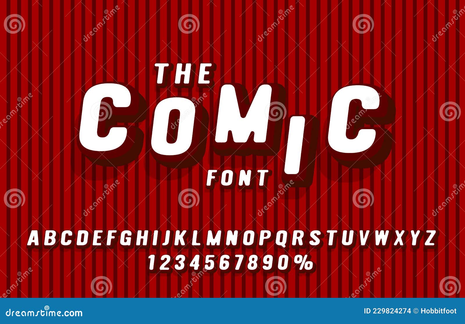 Comic Font Set Collection, Letters and Numbers Symbol. Vector Stock ...