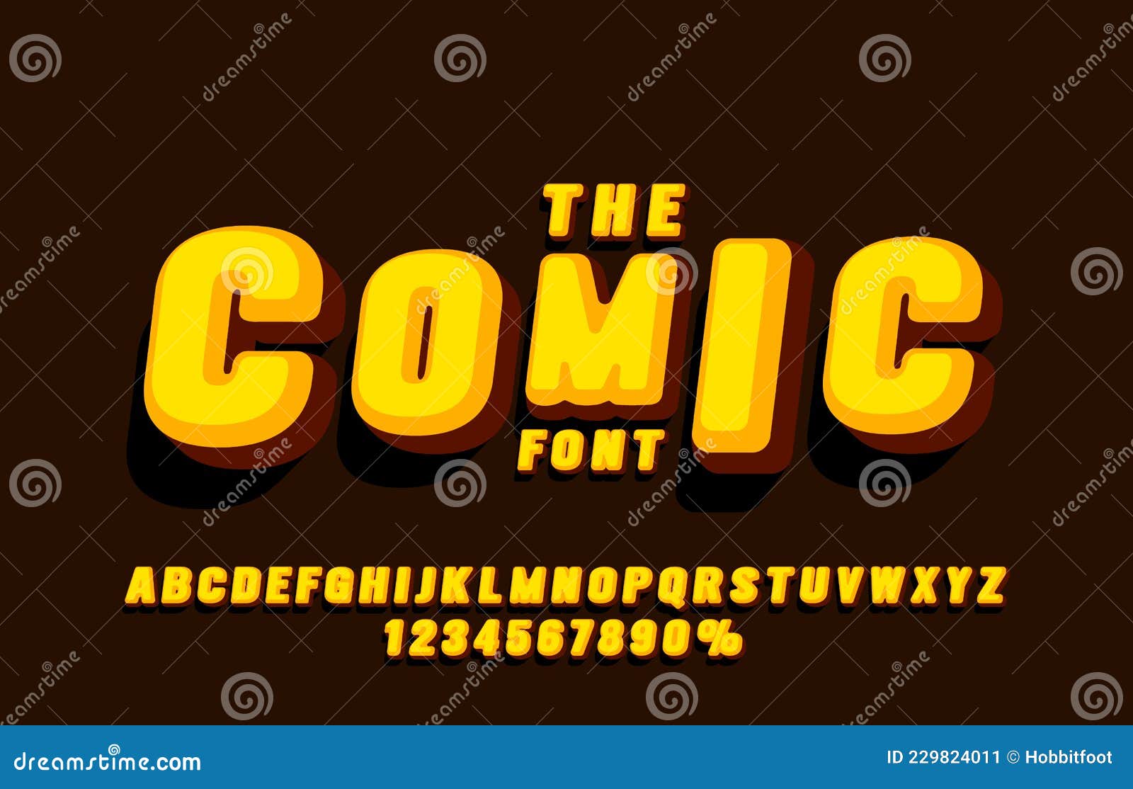 Comic Font Set Collection, Letters and Numbers Symbol. Vector Stock ...
