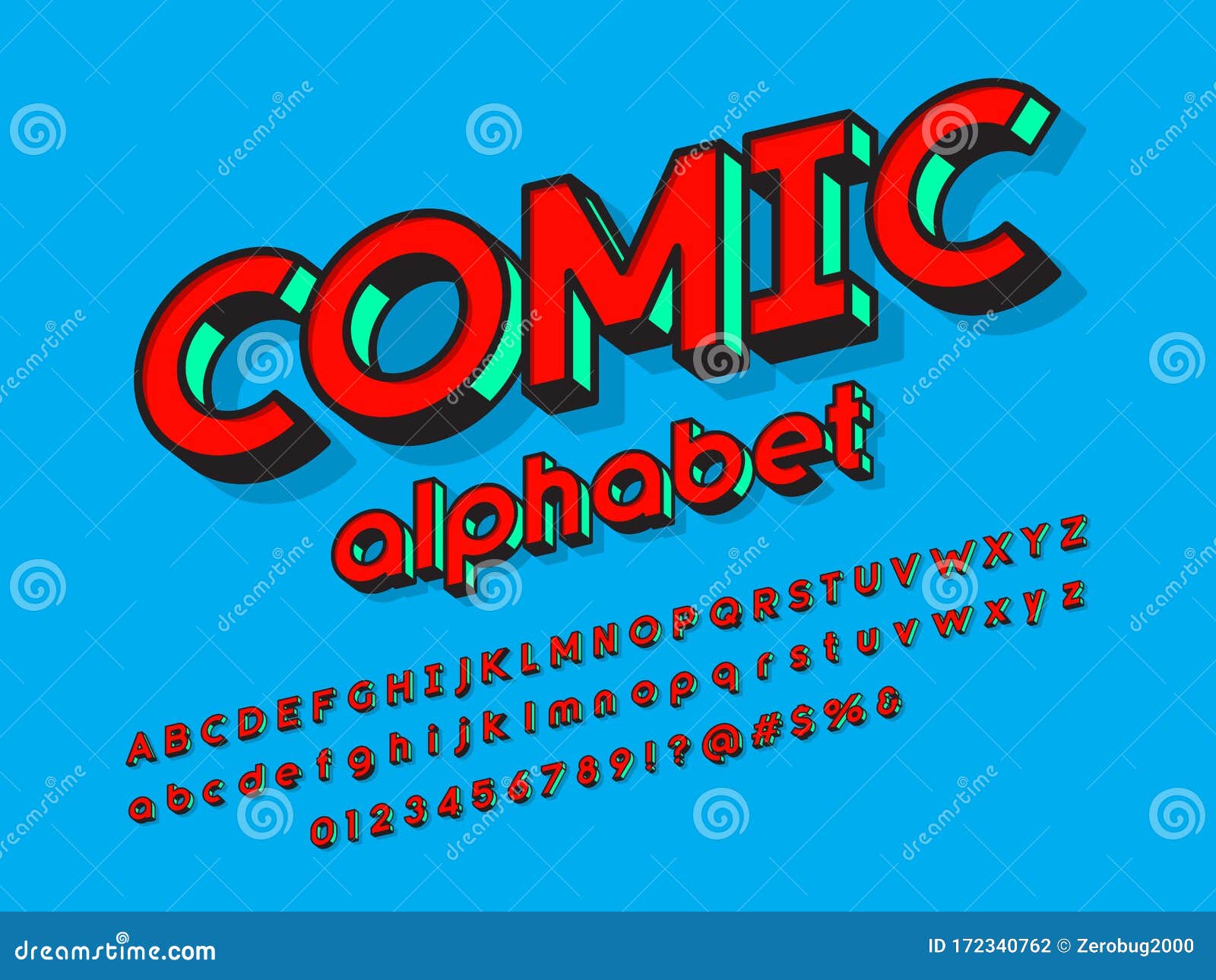 Comic font stock vector. Illustration of hero, creative - 172340762