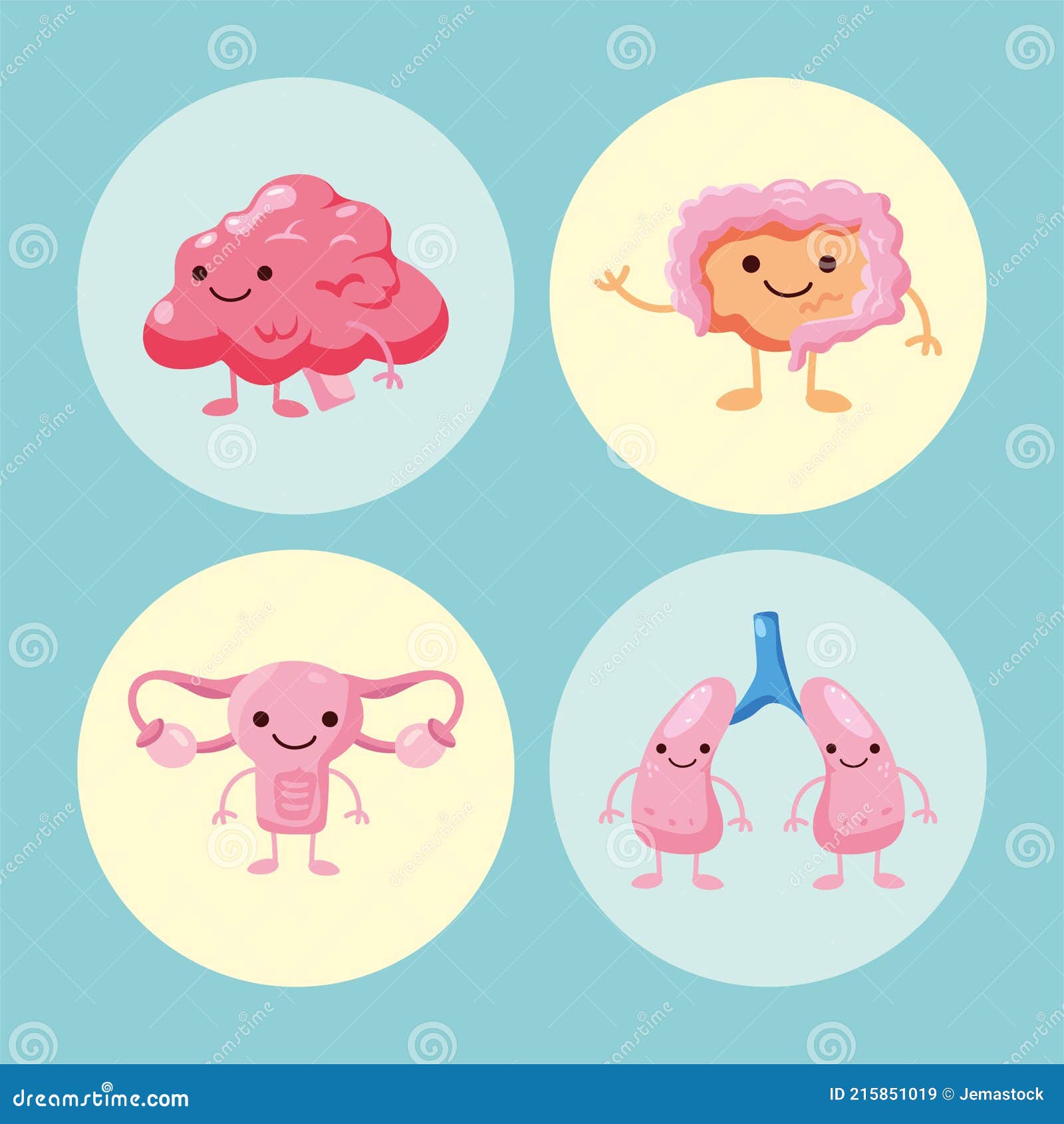 Comic four organs stock vector. Illustration of vector - 215851019
