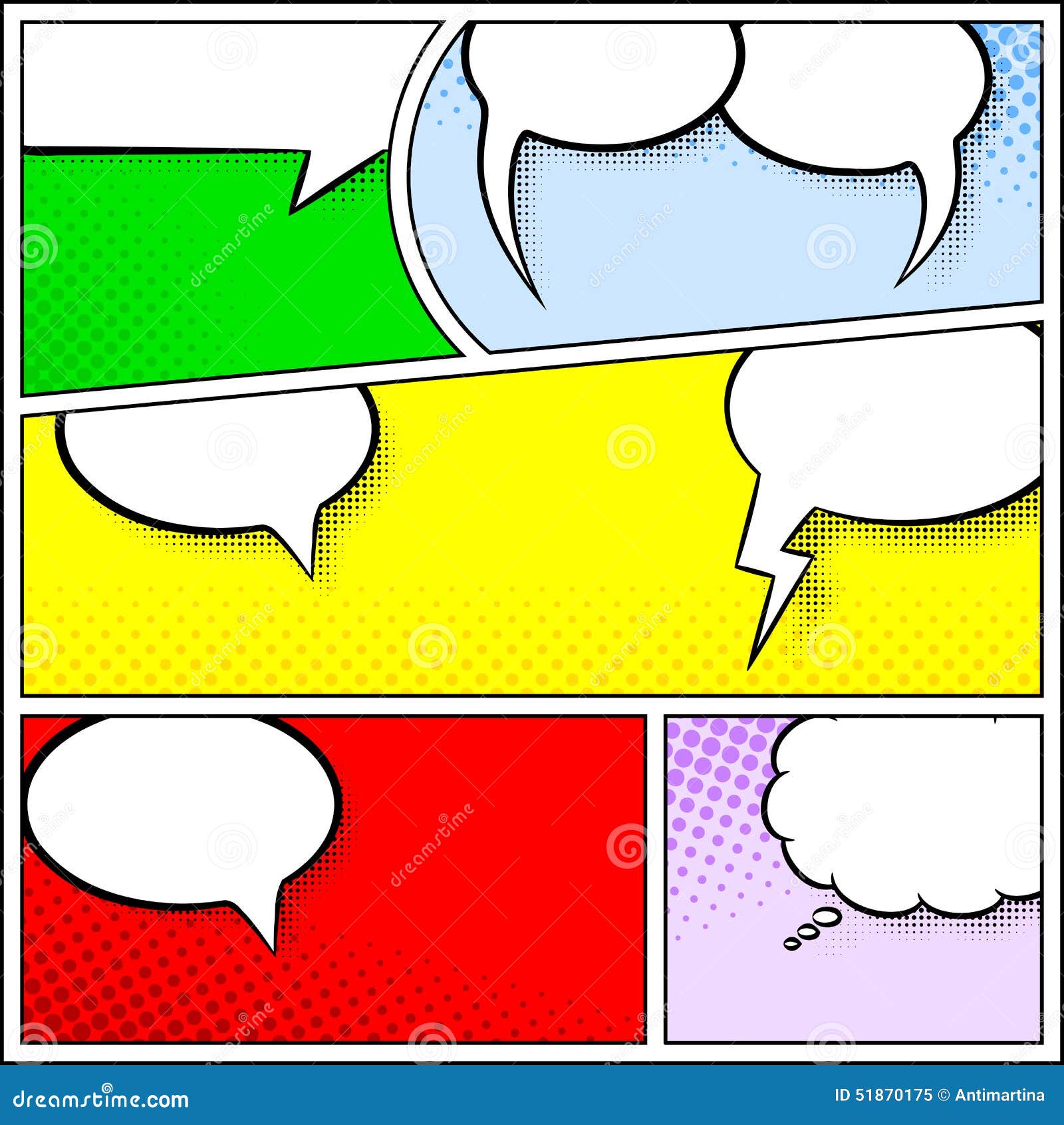 Comic Frames As Background Stock Vector - Image: 51870175