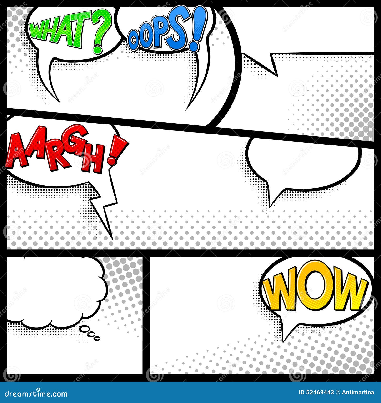 Comic frames as background stock vector. Illustration of empty - 52469443