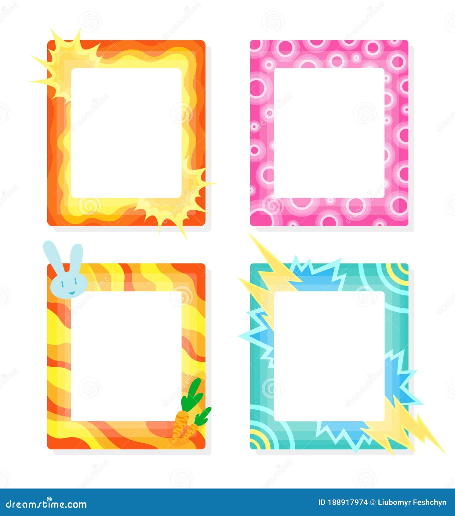 Comic Frames in Cartoon Style. Decorative Vector Frames Template ...