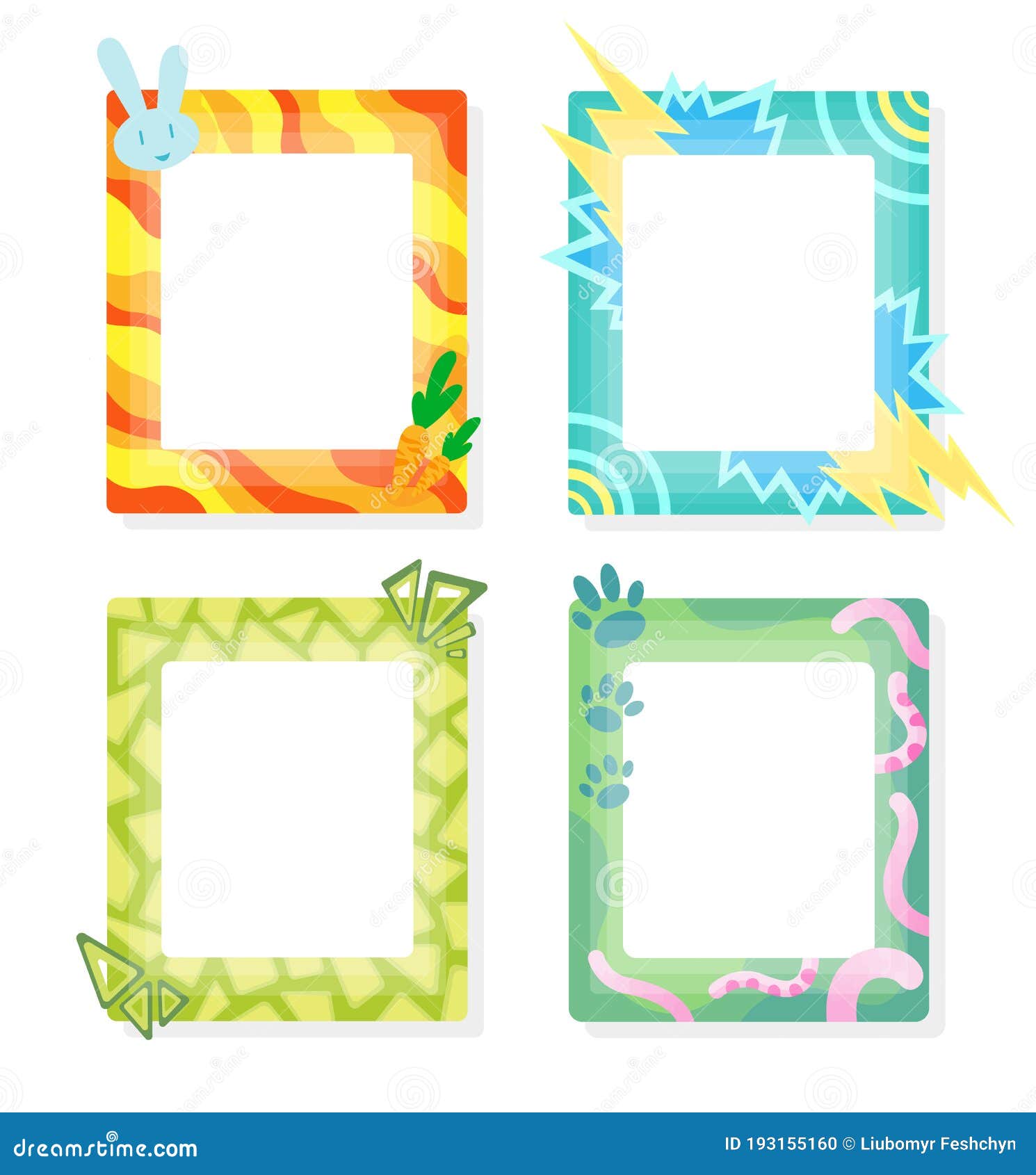 Comic Frames in Cartoon Style. Decorative Vector Frames Template ...