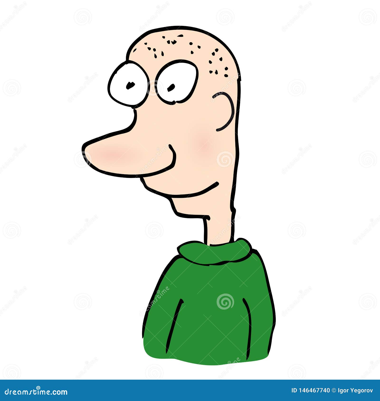 Comic Face. Hand-drawn Illustration. Stock Vector - Illustration of ...