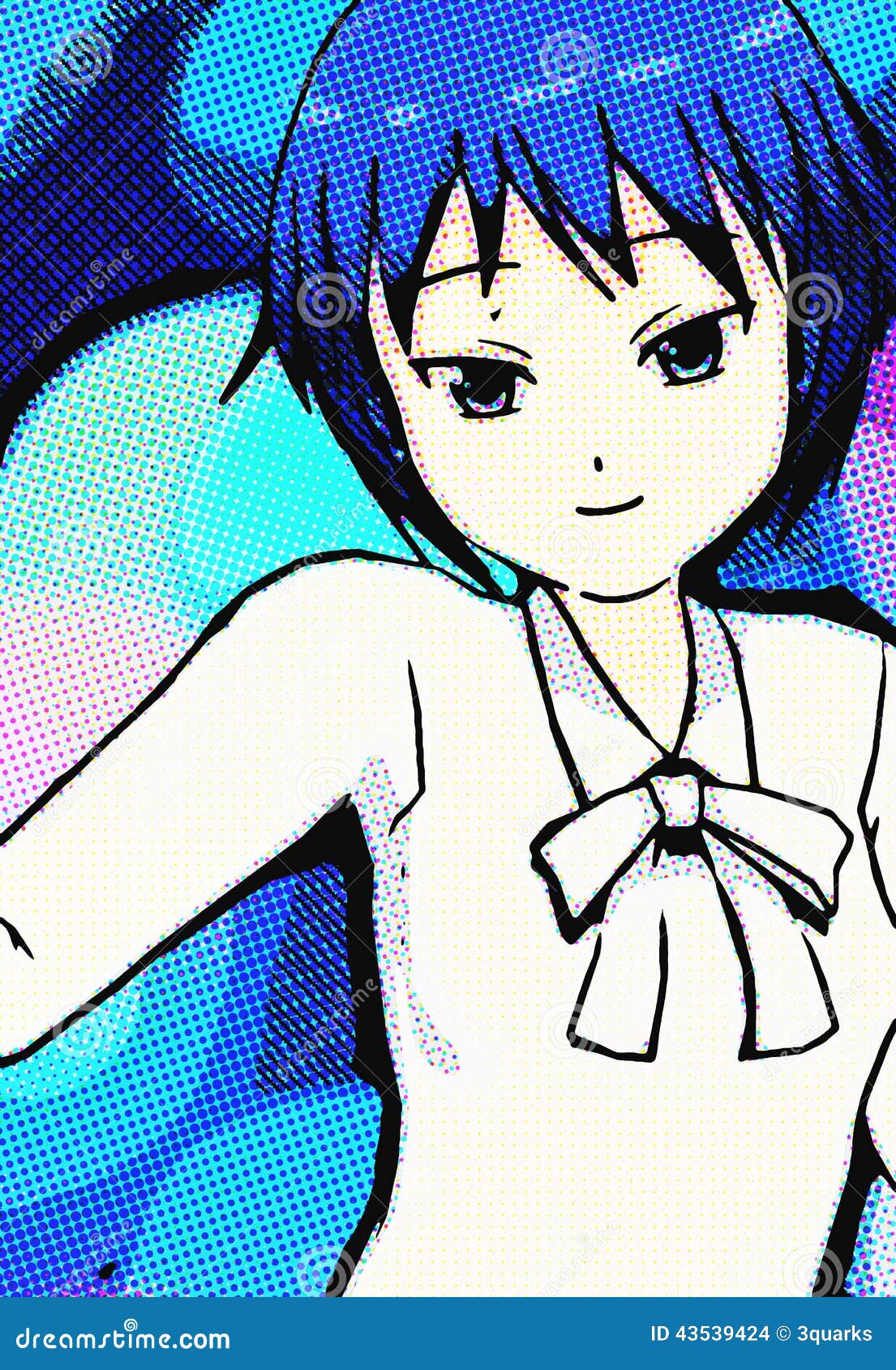 Comic Girl stock illustration. Illustration of face, head - 43539424