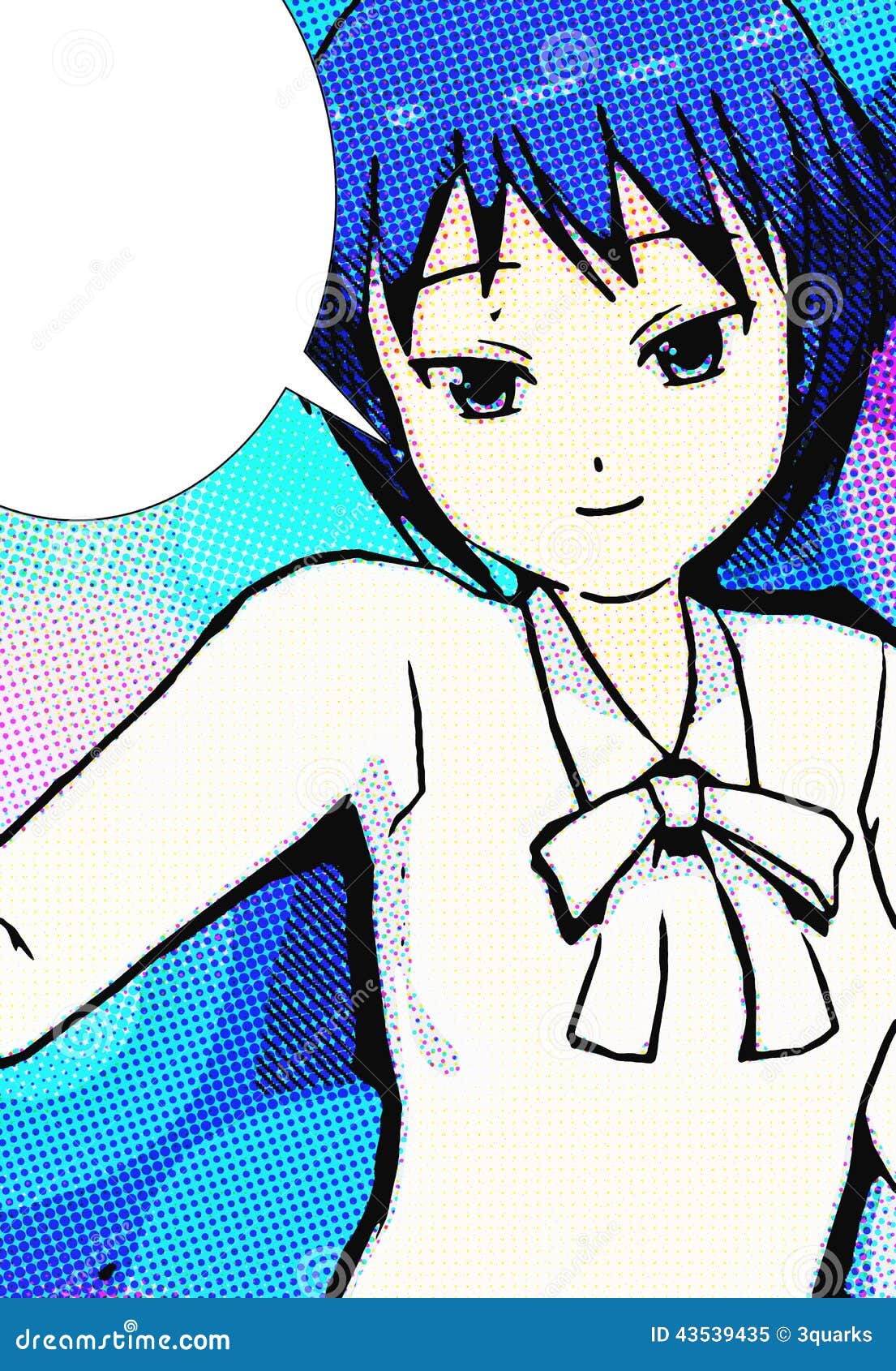 Comic Girl stock illustration. Illustration of color - 43539435