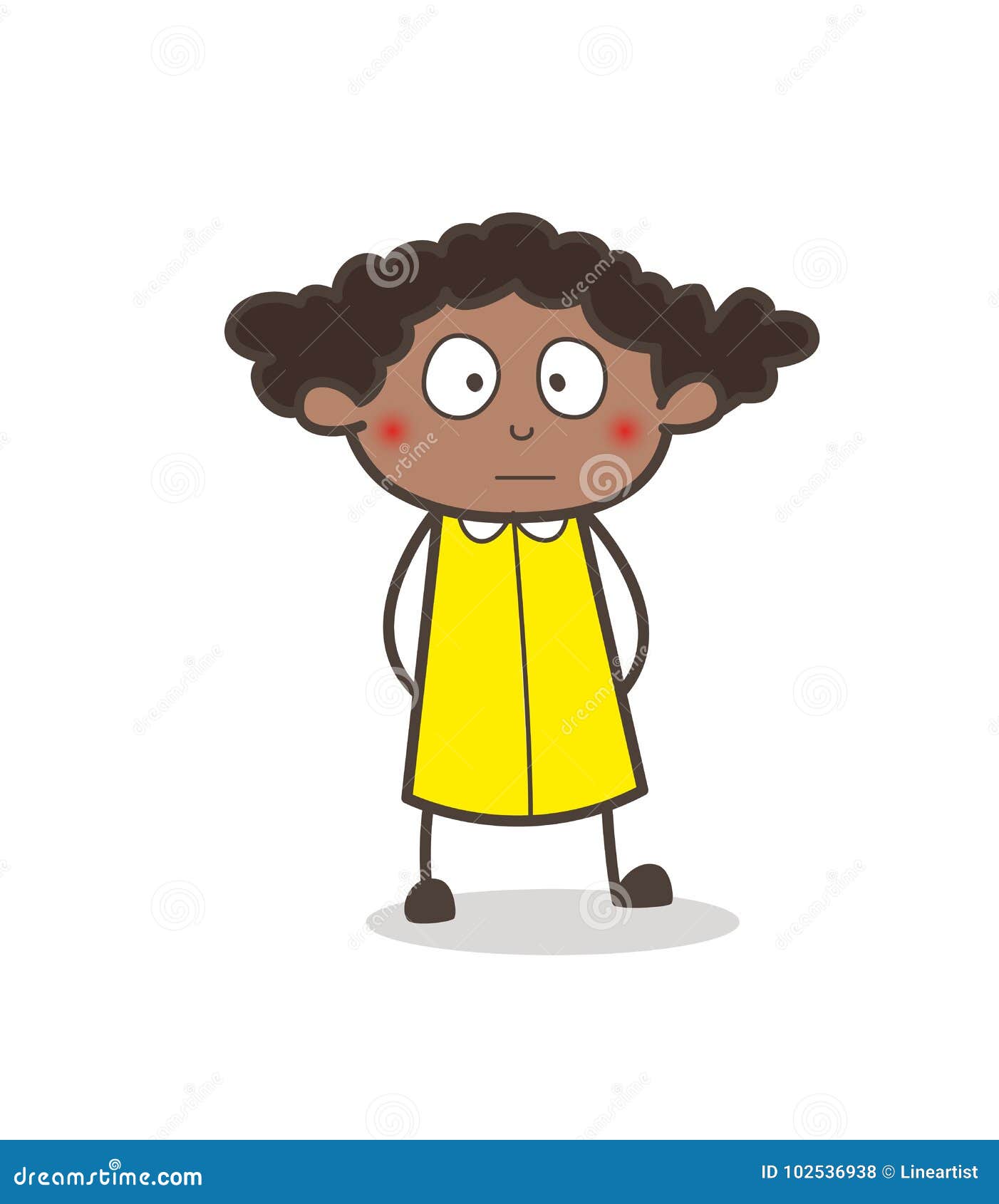 Comic Girl Scared and Flushed Face Expression Stock Illustration ...