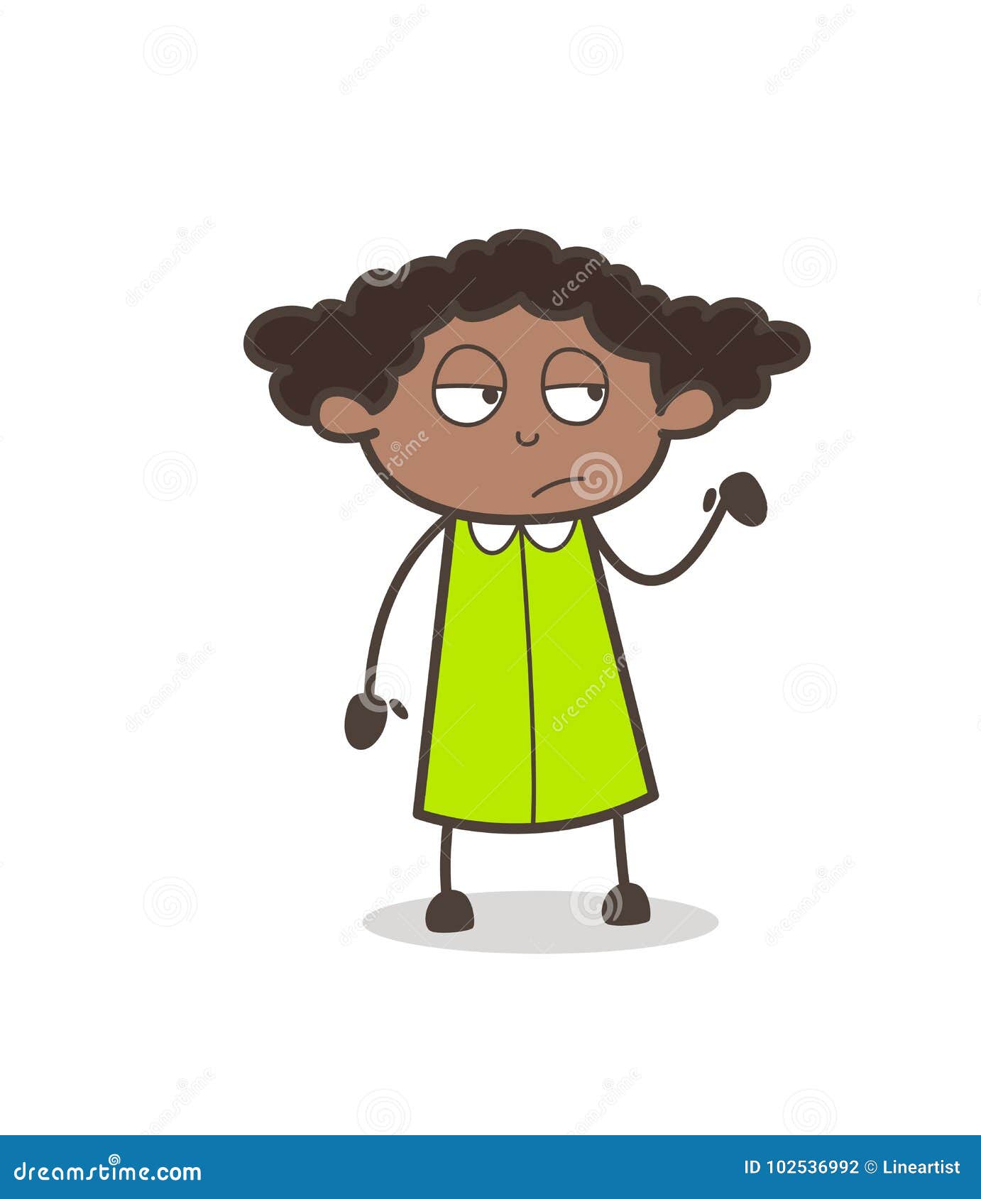 Unamused Kid Expression - Cute Cartoon Girl Vector Royalty-Free Stock ...