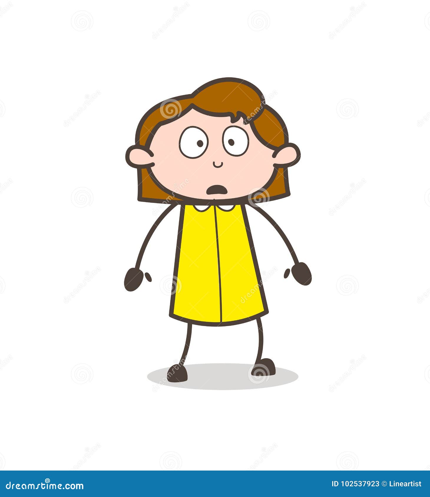 Comic Girl Wonder Face Expression Vector Stock Illustration ...