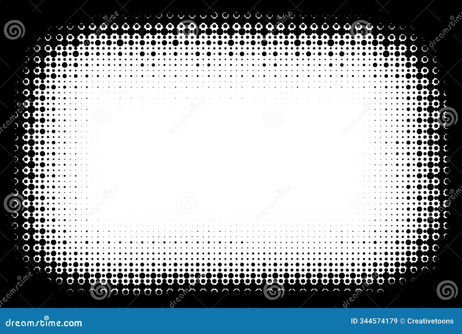 Comic Halftone Pop Art Rectangular Frame. Abstract Dotted Texture ...
