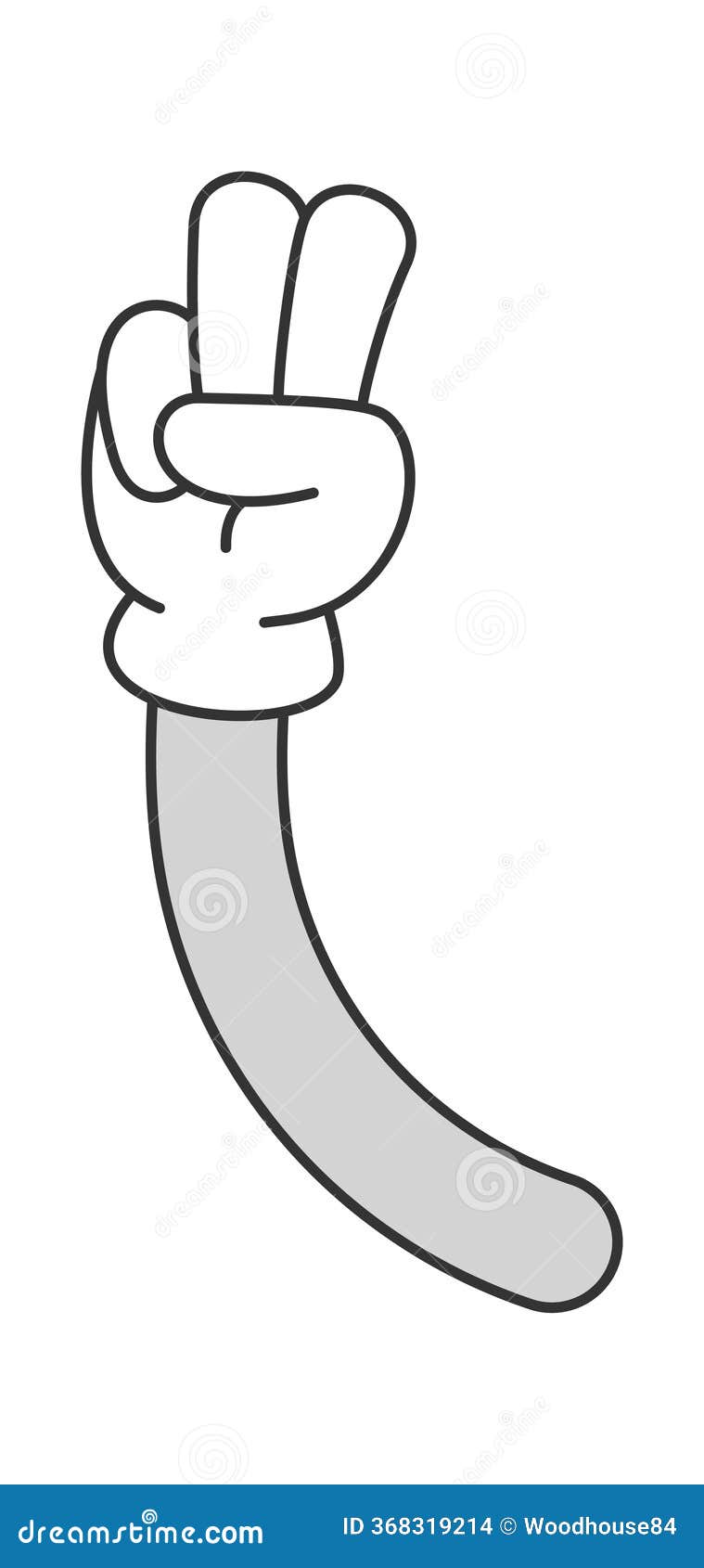 Comic Hand Showing Victory Gesture. Pop Art Peace Sign On Halftone ...