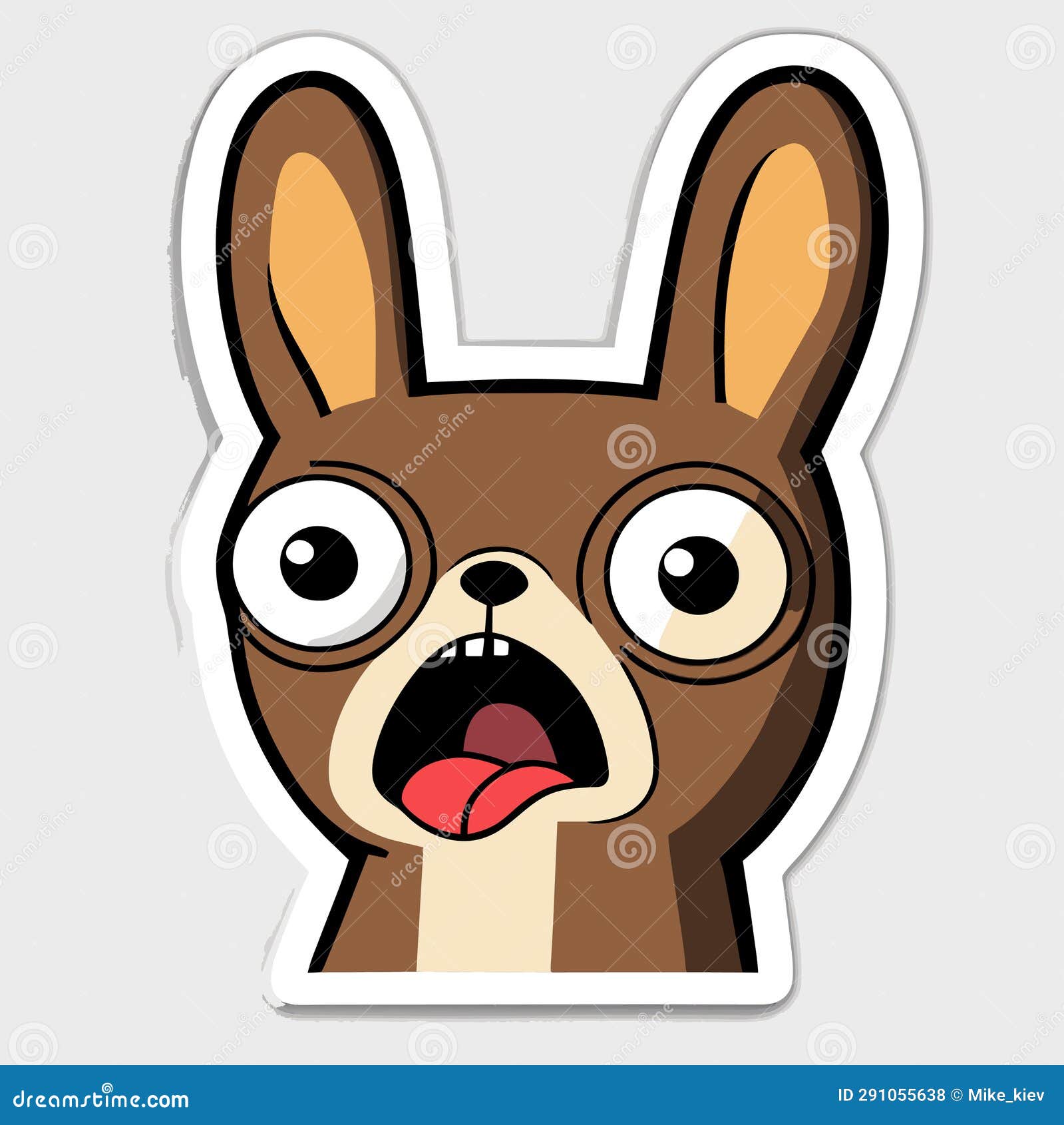 Comic hare sticker stock vector. Illustration of nose - 291055638