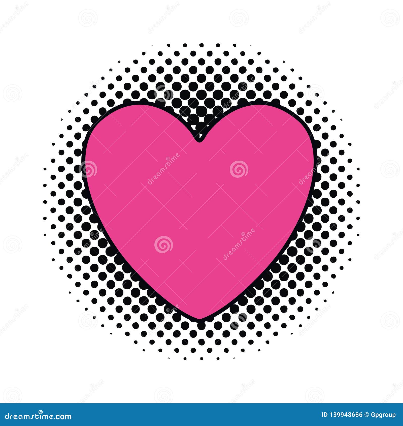 Comic heart isolated icon stock vector. Illustration of abstract ...