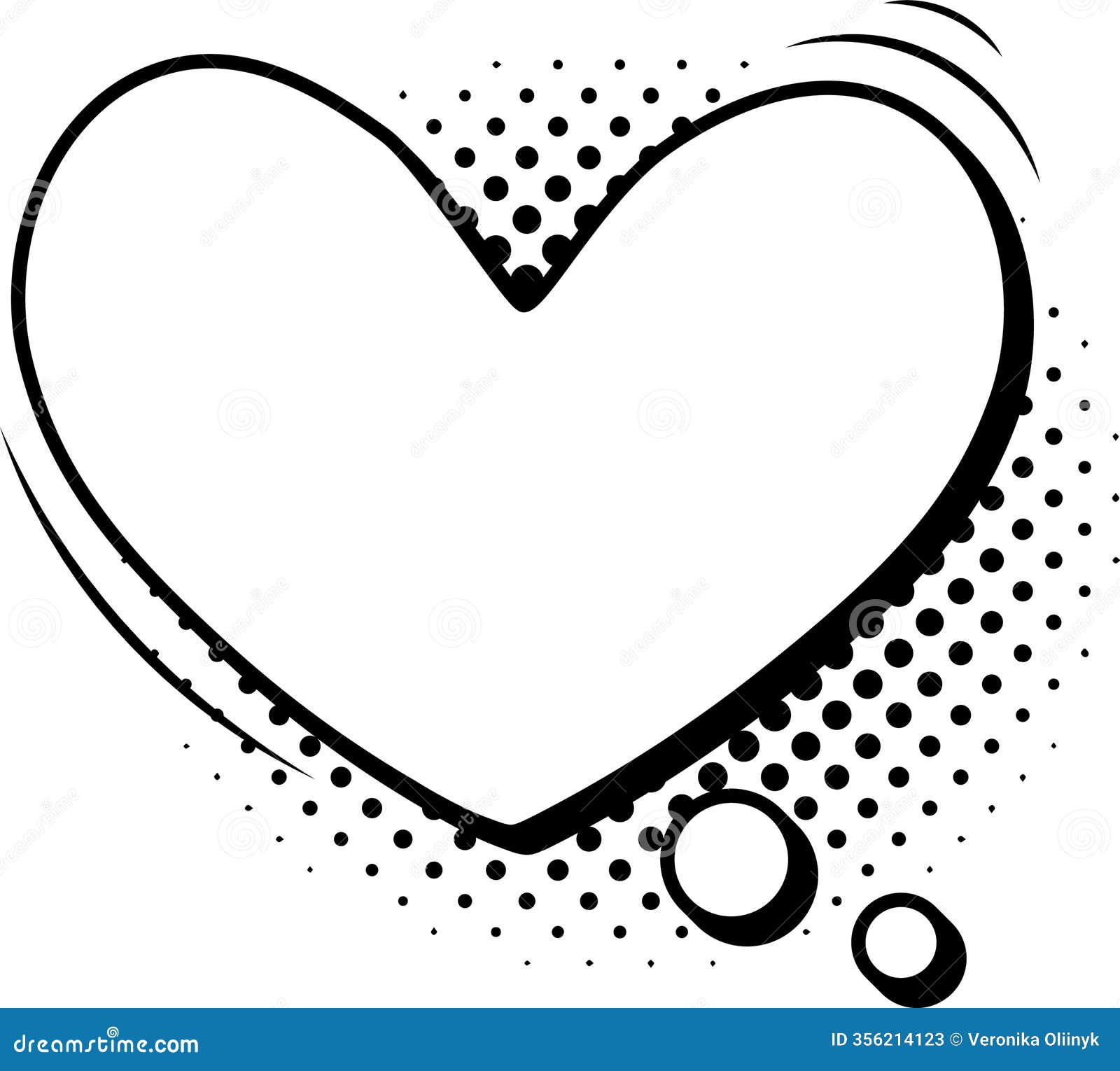 Comic Heart Shaped Speech Bubble is Exploding with Halftone Dots and ...
