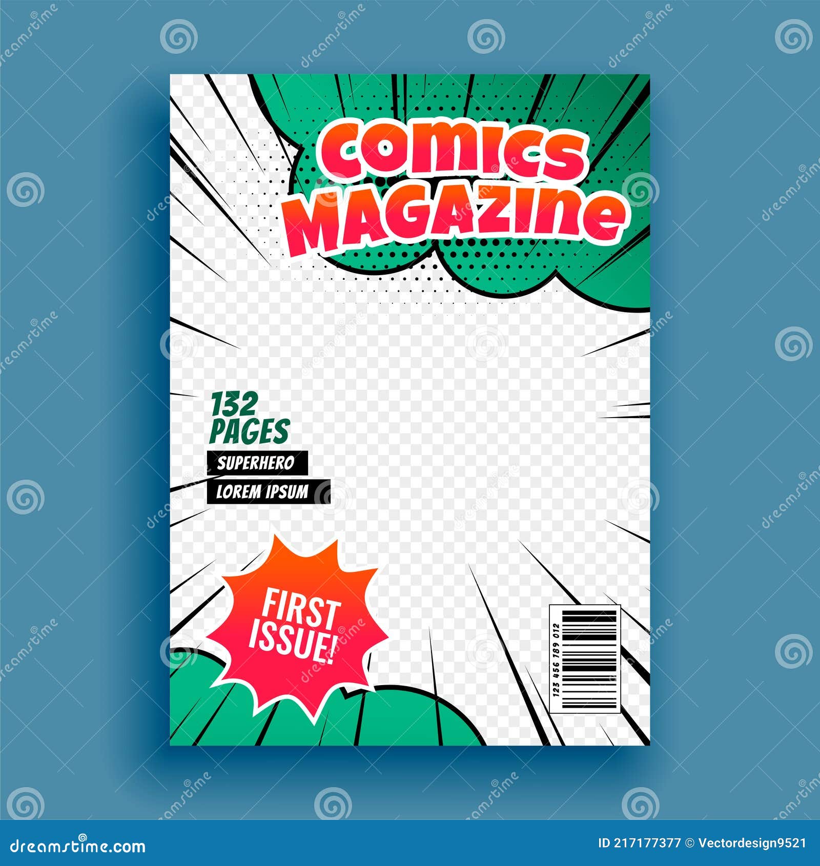 Comic Heft Cover Page Template Design Vektor Abbildung - Illustration ...