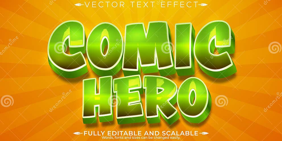 Comic Hero Text Effect, Editable Cartoon and Comic Book Text Style ...