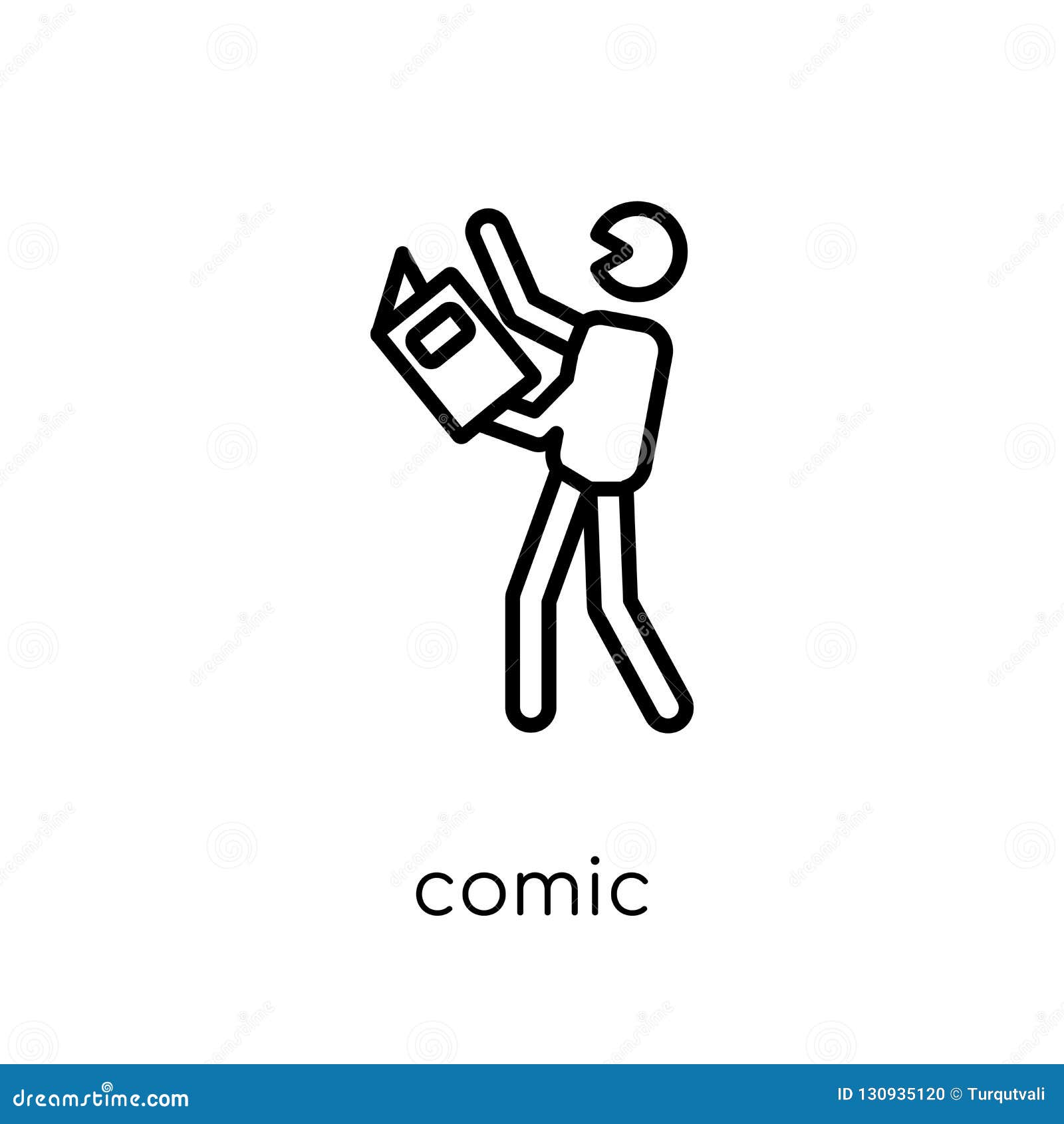 Comic Icon. Trendy Modern Flat Linear Vector Comic Icon on White Stock ...