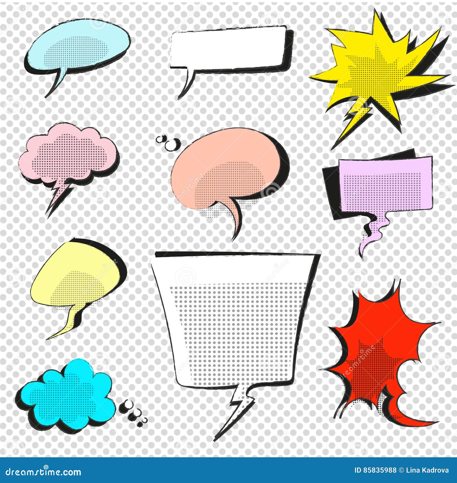 Comic Icons Speech Bubble Vector Illustration Stock Vector ...