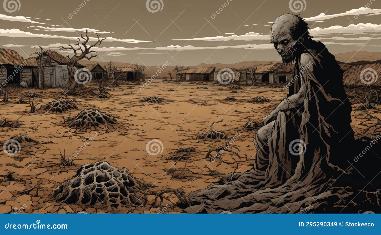 Famine Figure A Stylized Illustration Of A Person Emaciated By Hunger ...