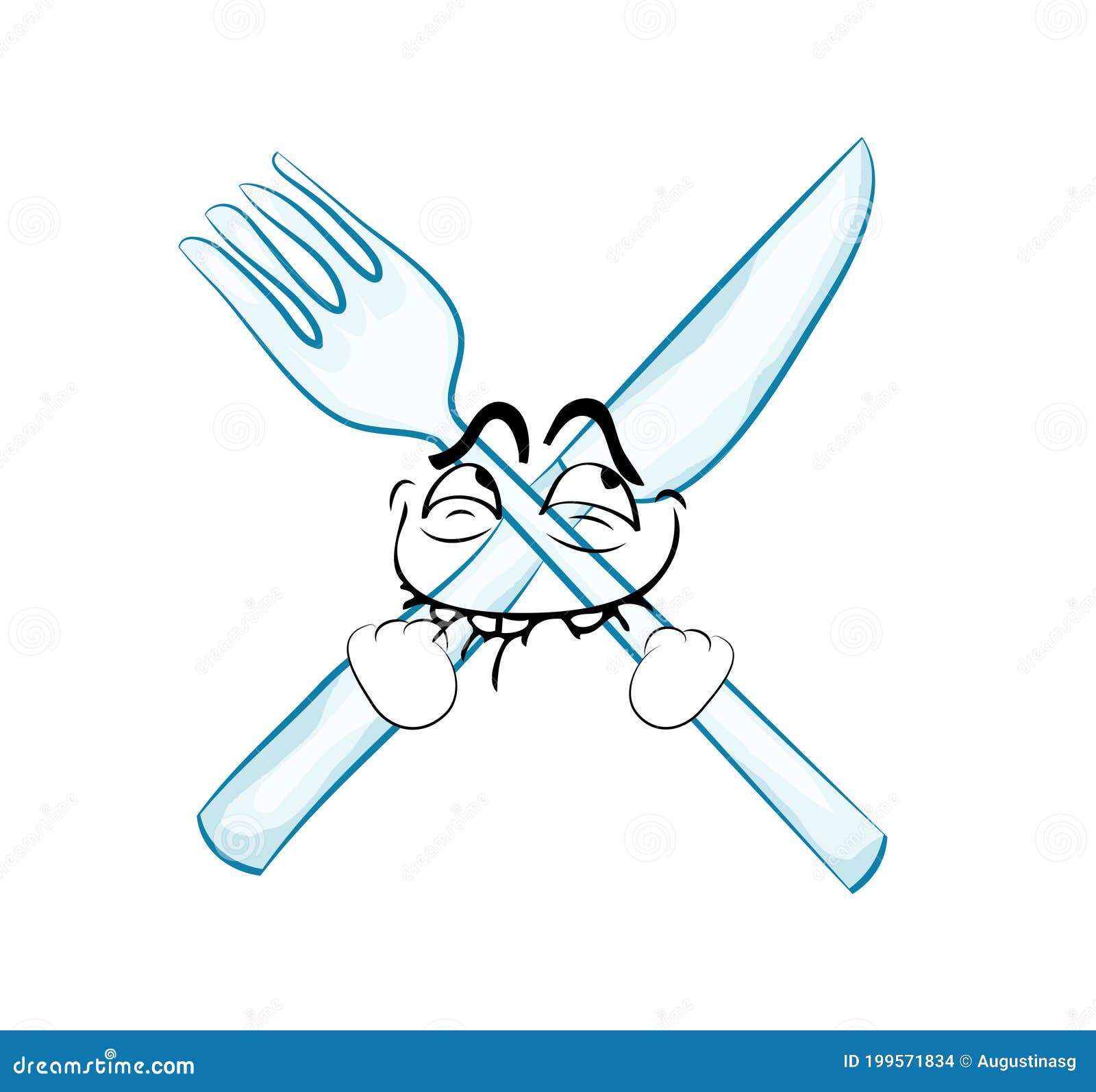 Comic Art Knife Illustration On White Background Royalty-Free Cartoon ...