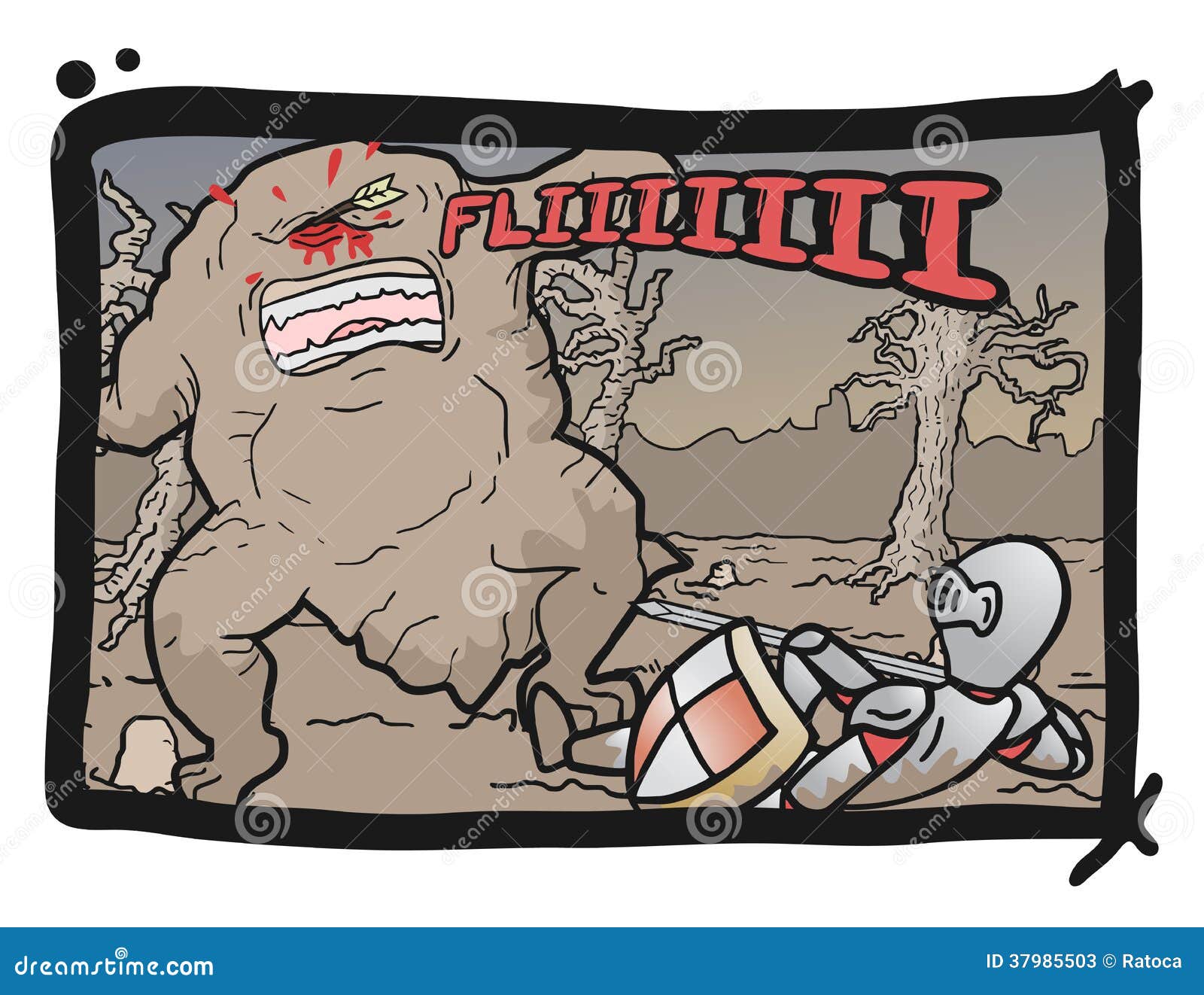 Comic Kill Monster Cartoon Vector | CartoonDealer.com #37985503