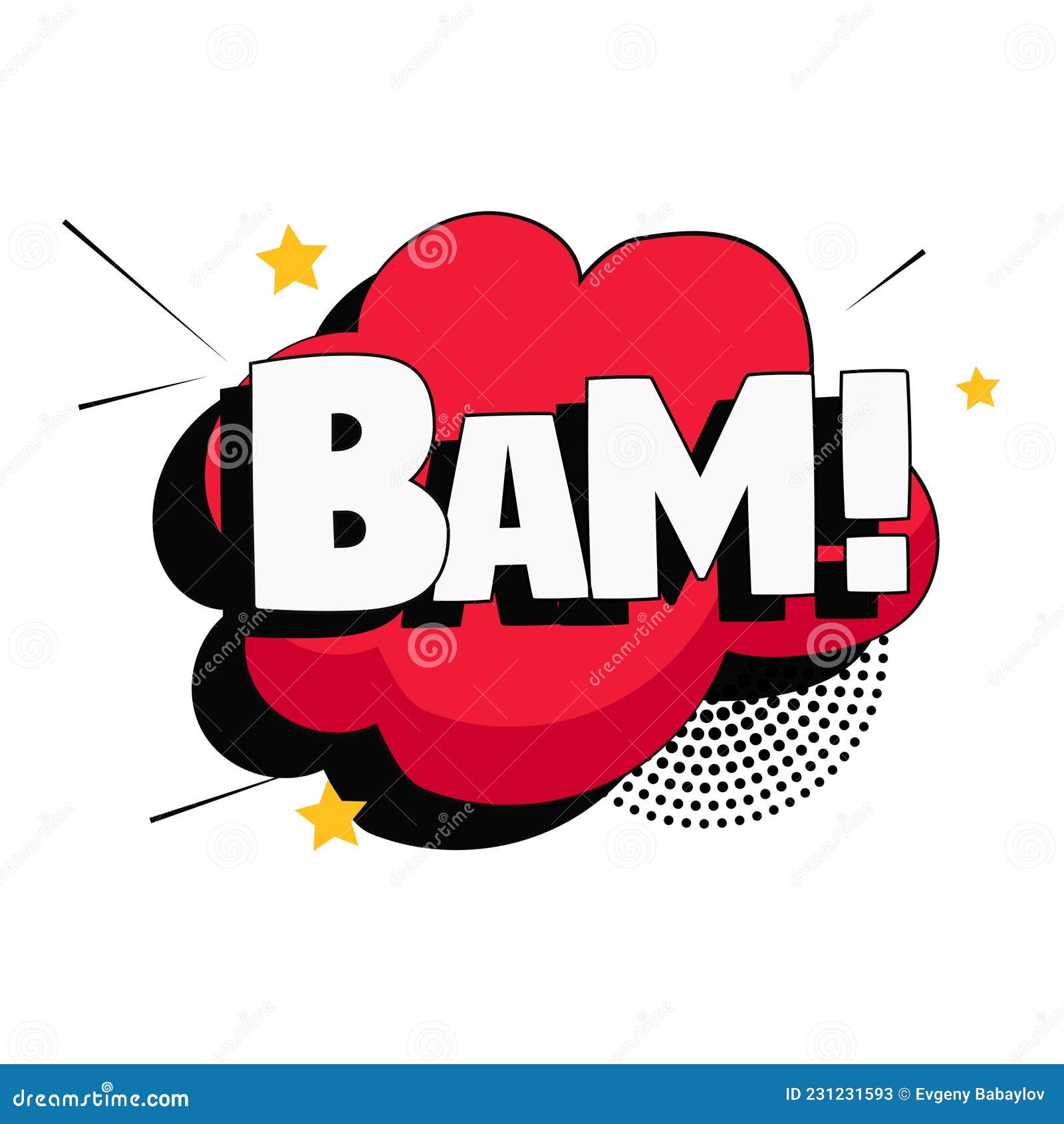 Comic Lettering BAM on White Background - Vector Stock Vector ...