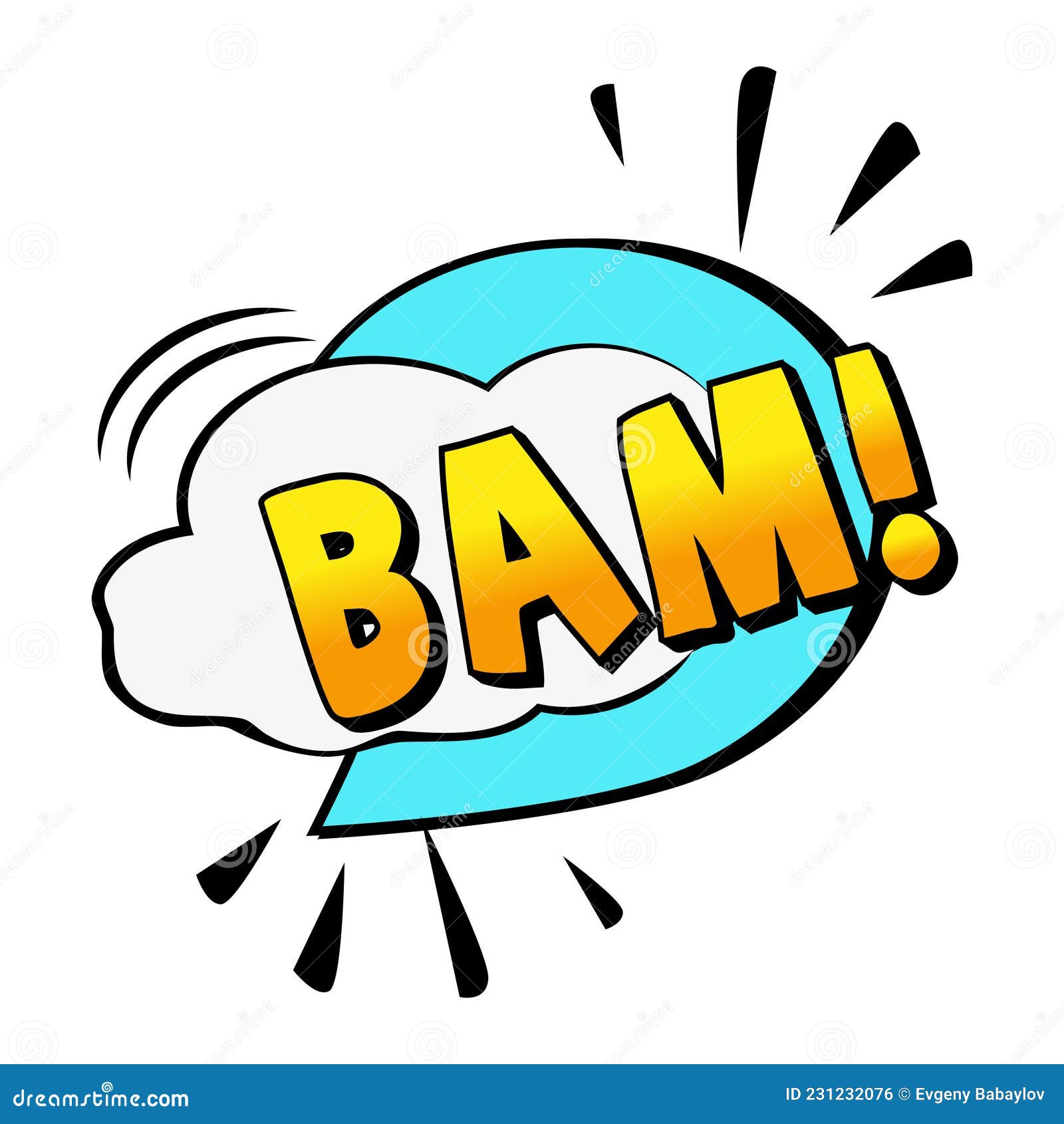 Comic Lettering BAM on White Background - Vector Stock Vector ...