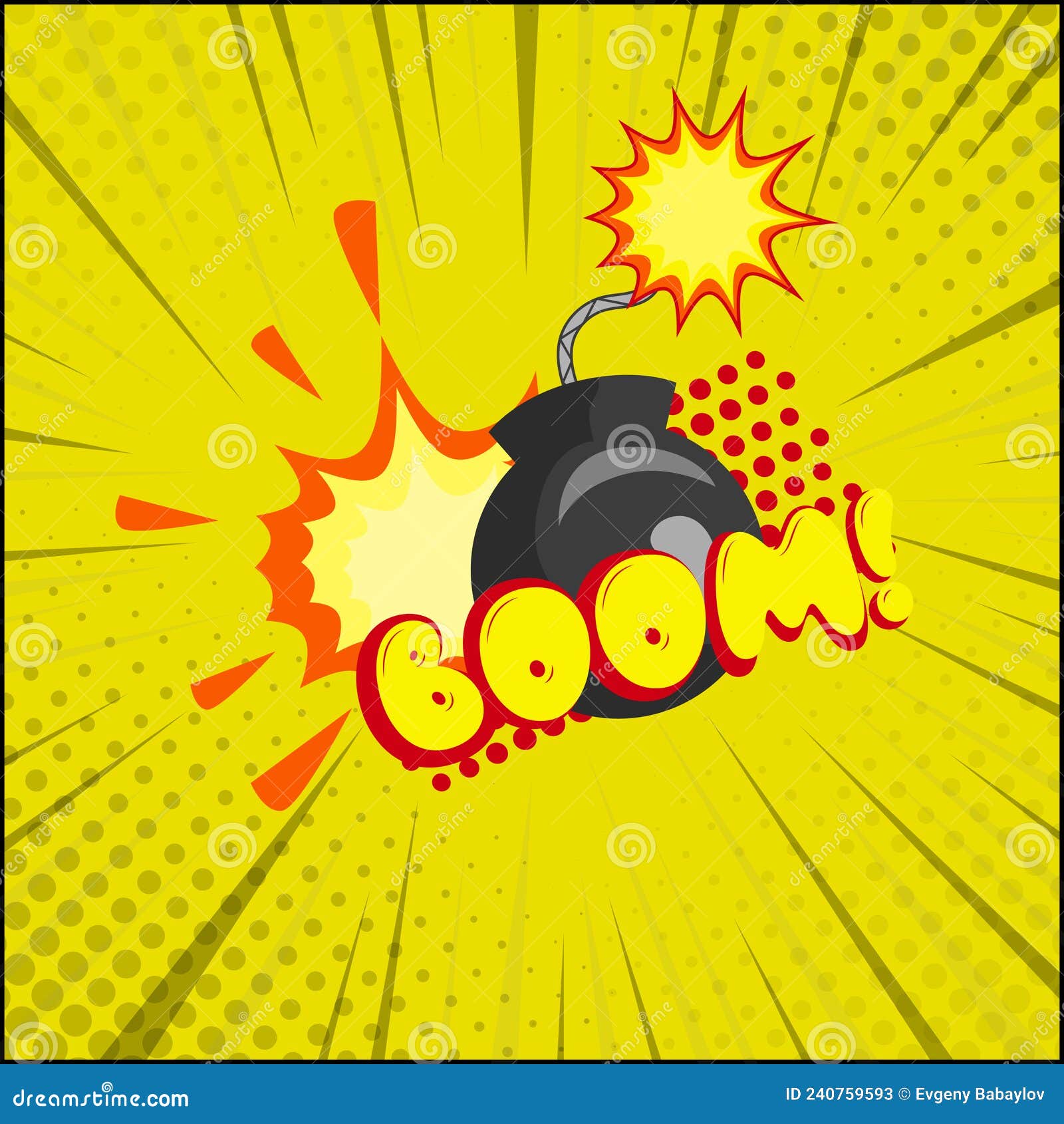 Comic Lettering BOOM on White Background - Vector Stock Vector ...