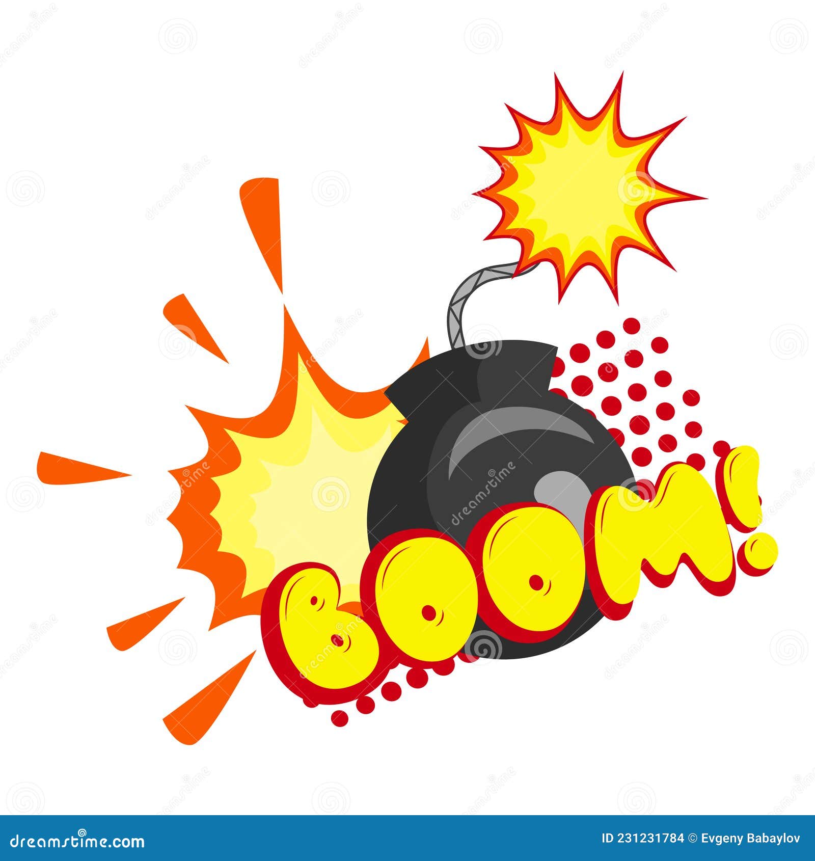 Lettering Boom, Bomb. Comic Text Sound Effects. Vector Bubble Icon ...