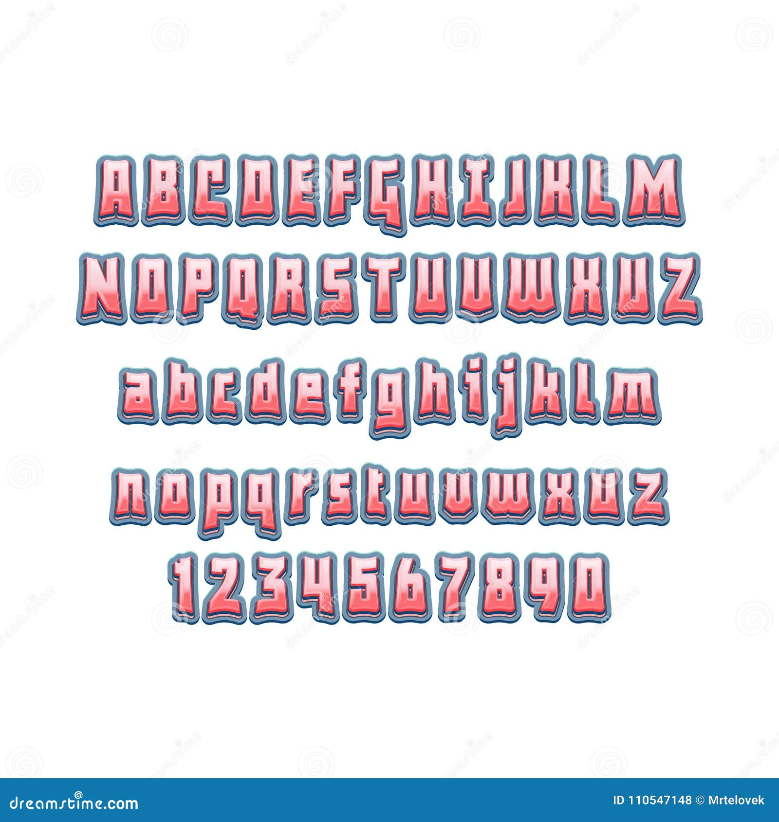 Comic Lettering Font 3d. Vector Alphabet.Hand Lettering Script Font ...