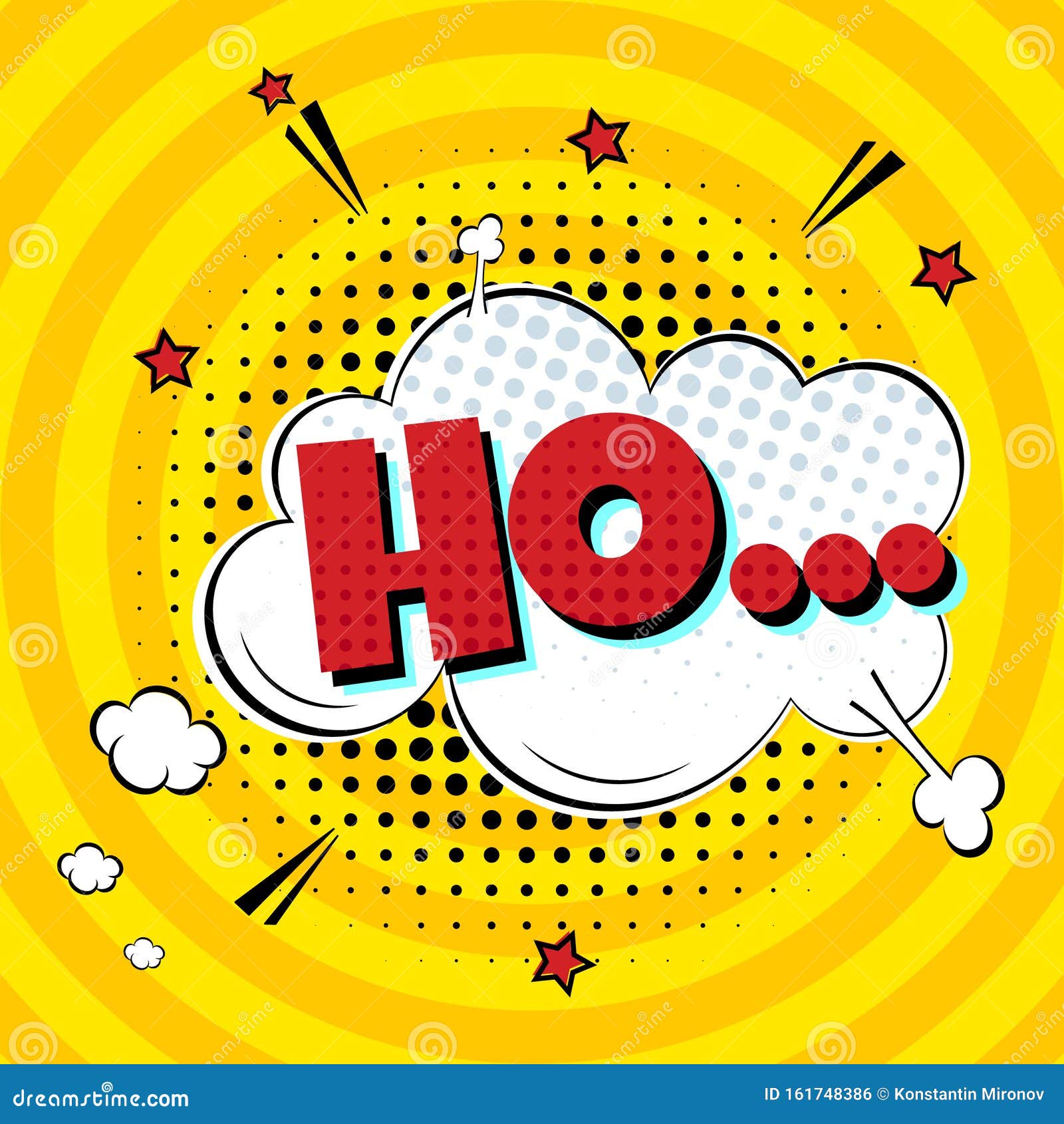 Comic Lettering HO... in the Speech Bubbles Comic Style Flat Design ...