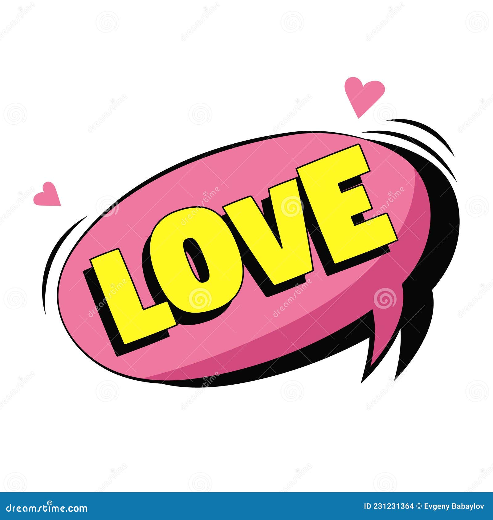 Comic Lettering LOVE on White Background - Vector Stock Vector ...