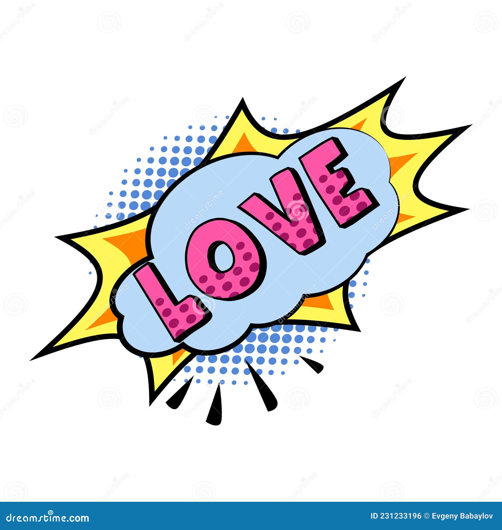 Comic Lettering LOVE on White Background - Vector Stock Vector ...