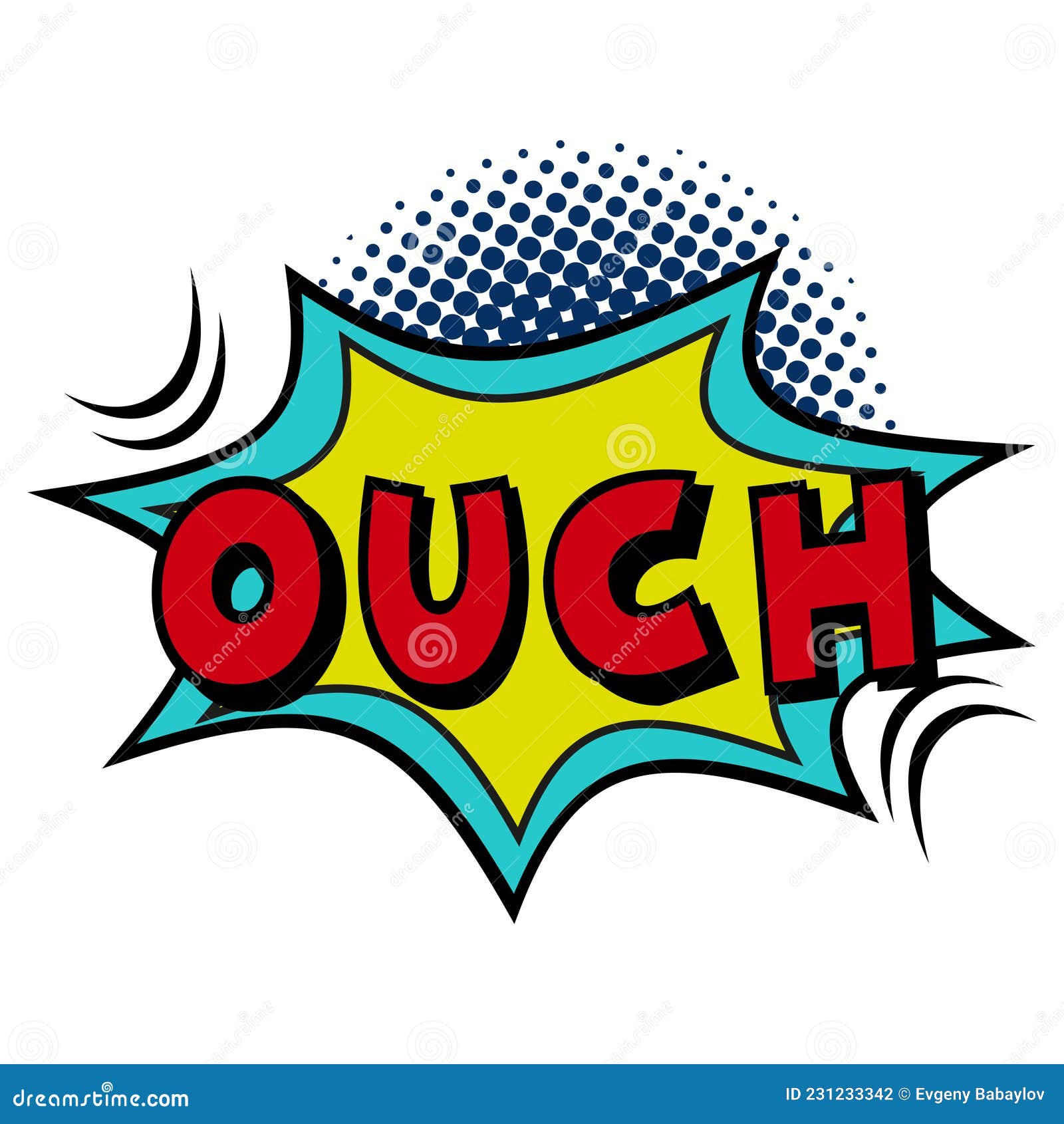 Comic Lettering OUCH on White Background - Vector Stock Vector ...