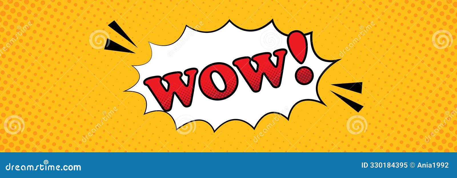Comic Lettering Wow. Bright Illustration In Retro Pop Art Style With ...