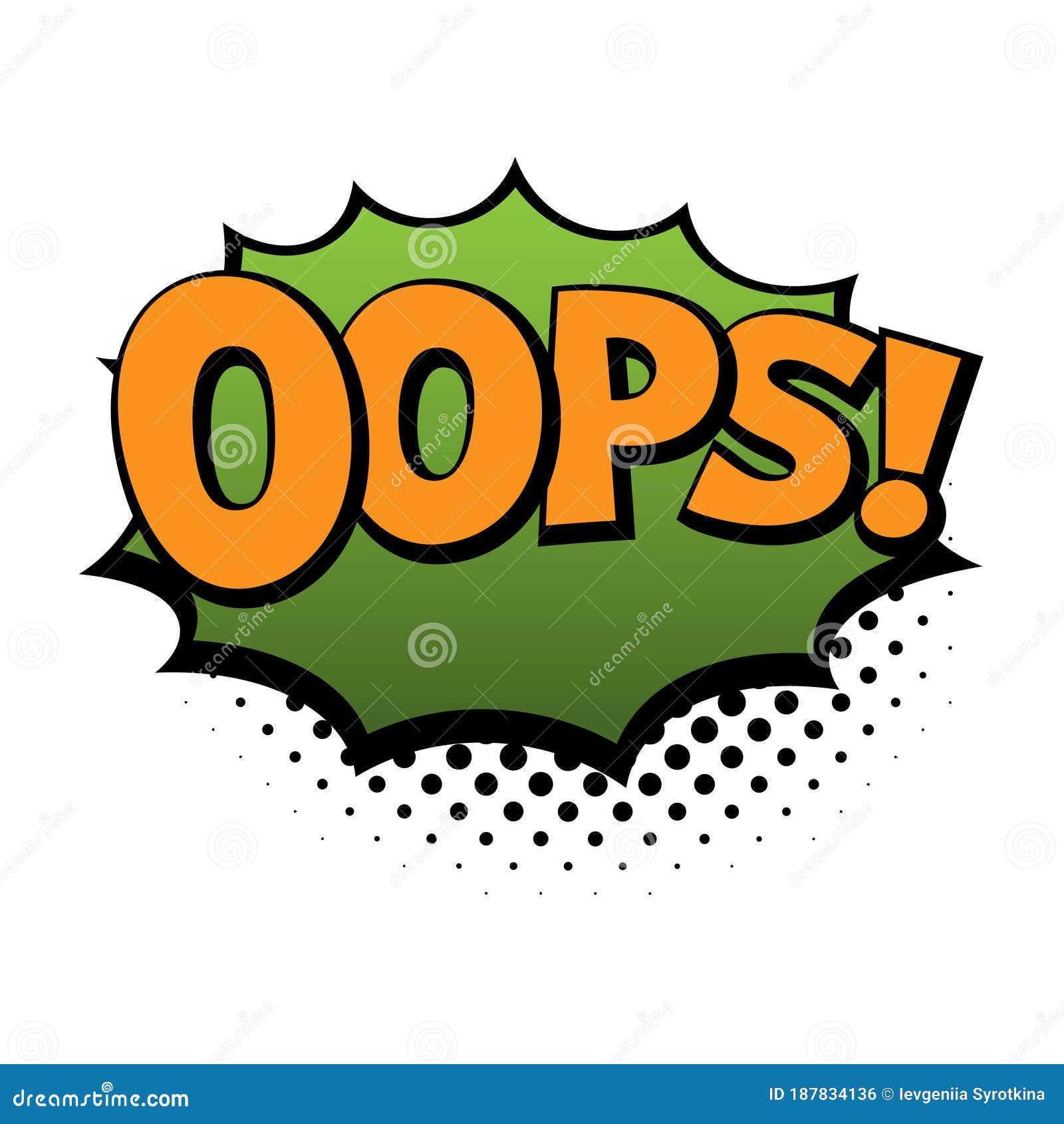 Comic Lettering Wow. Comic Speech Bubble with Emotional Text Oops Stock ...
