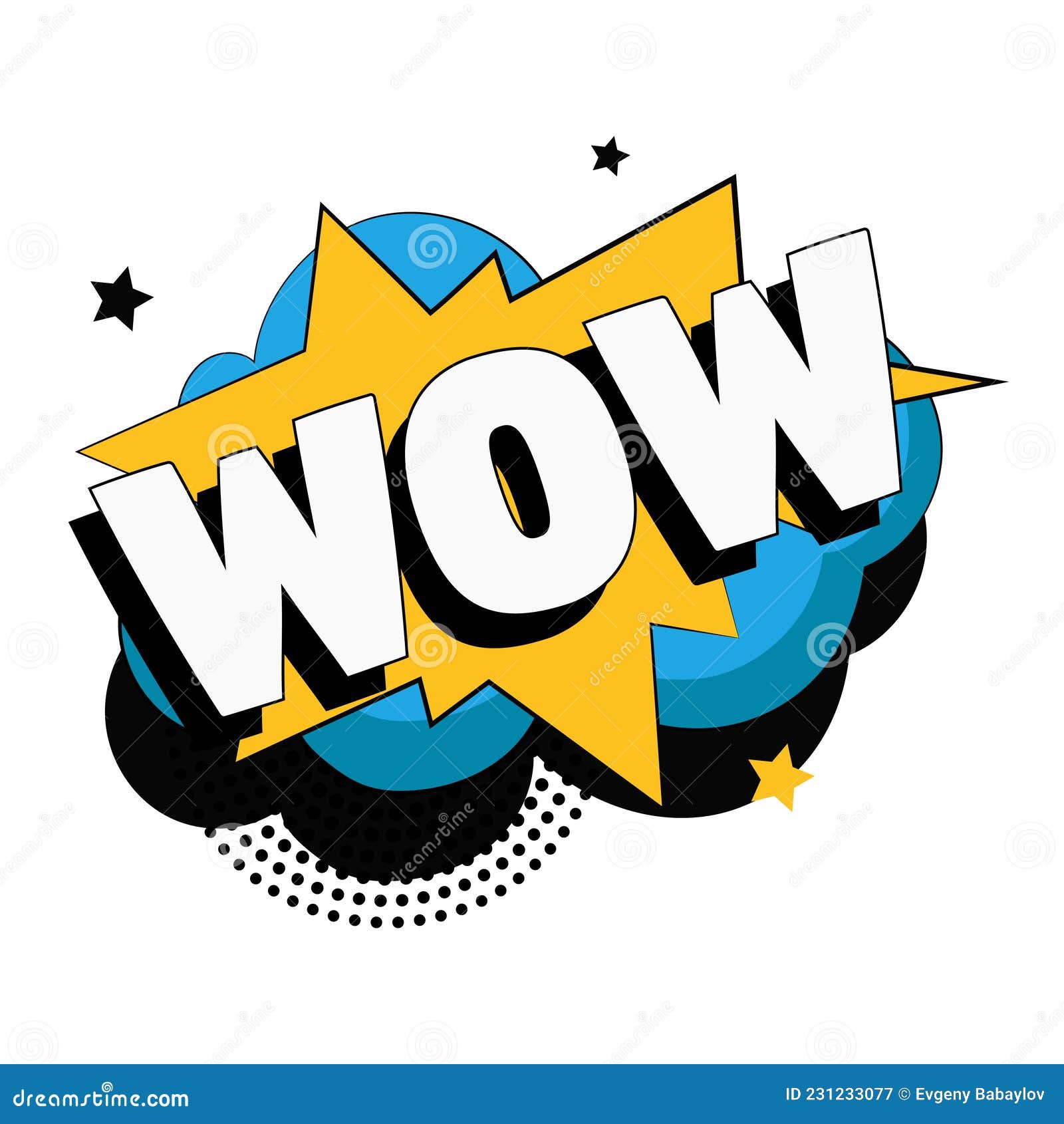 Comic Lettering WOW on White Background - Vector Stock Vector ...