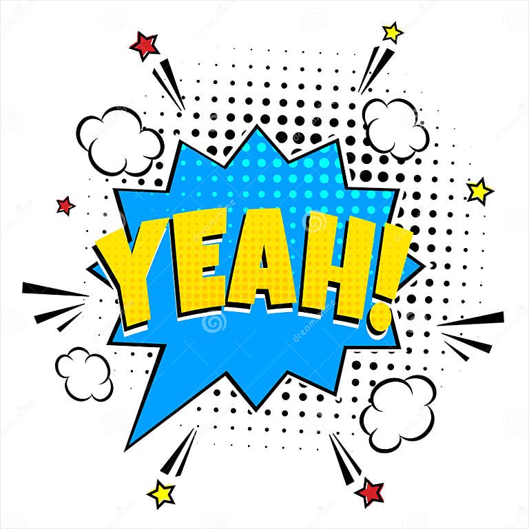 Comic Lettering YEAH! in the Speech Bubble Comic Style Stock Vector ...