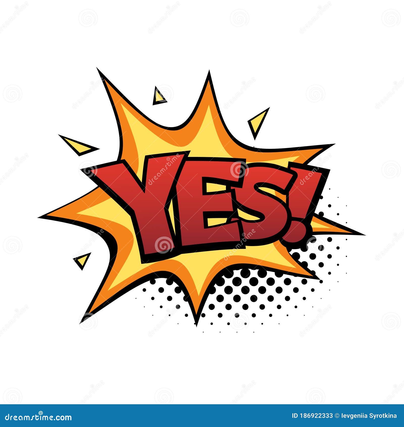 Comic Lettering Yes. Comic Speech Bubble with Emotional Text Yes Stock ...