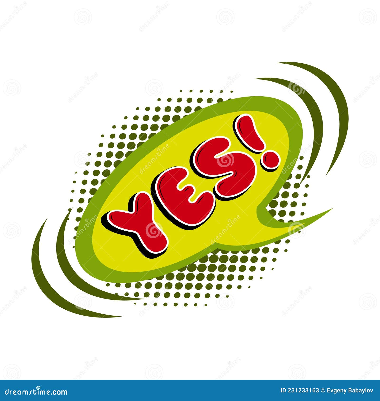 Comic Lettering YES on White Background - Vector Stock Vector ...
