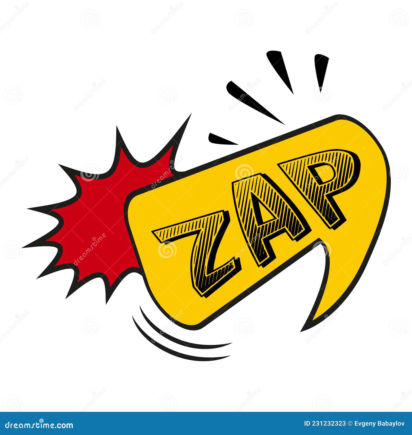 3D Zap Comic Lettering Cartoon Illustration In Retro Pop Art Style On ...