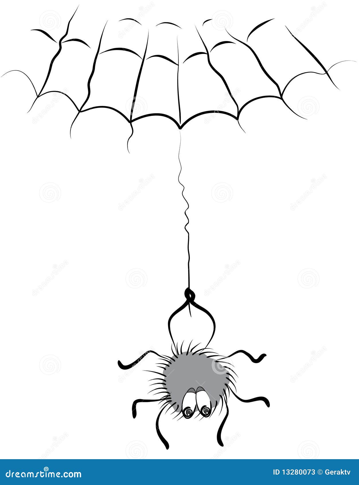 Comic Little Spider and Web Stock Vector - Illustration of cartoon ...