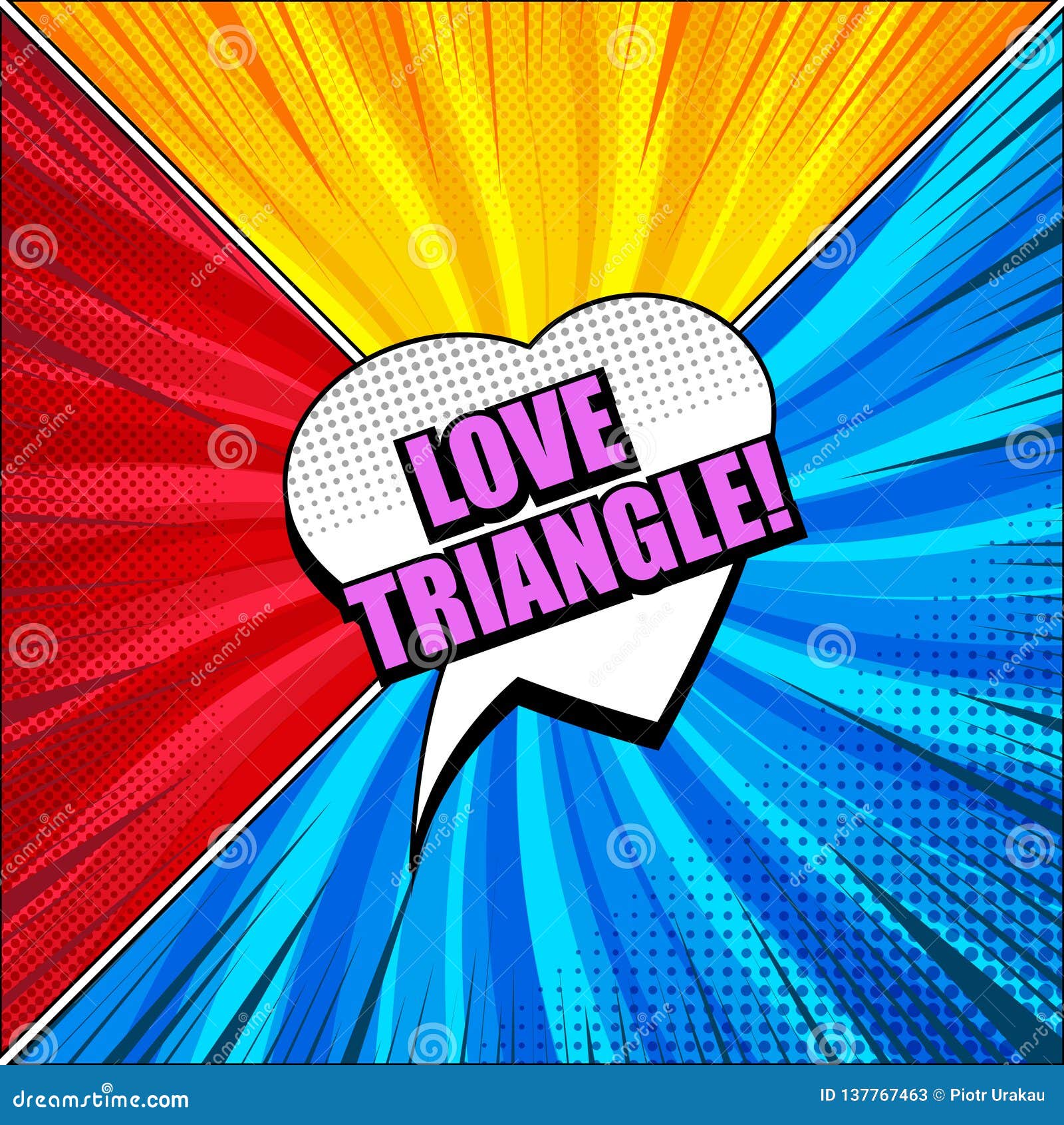Comic Love Triangle Concept Stock Vector - Illustration of layout ...