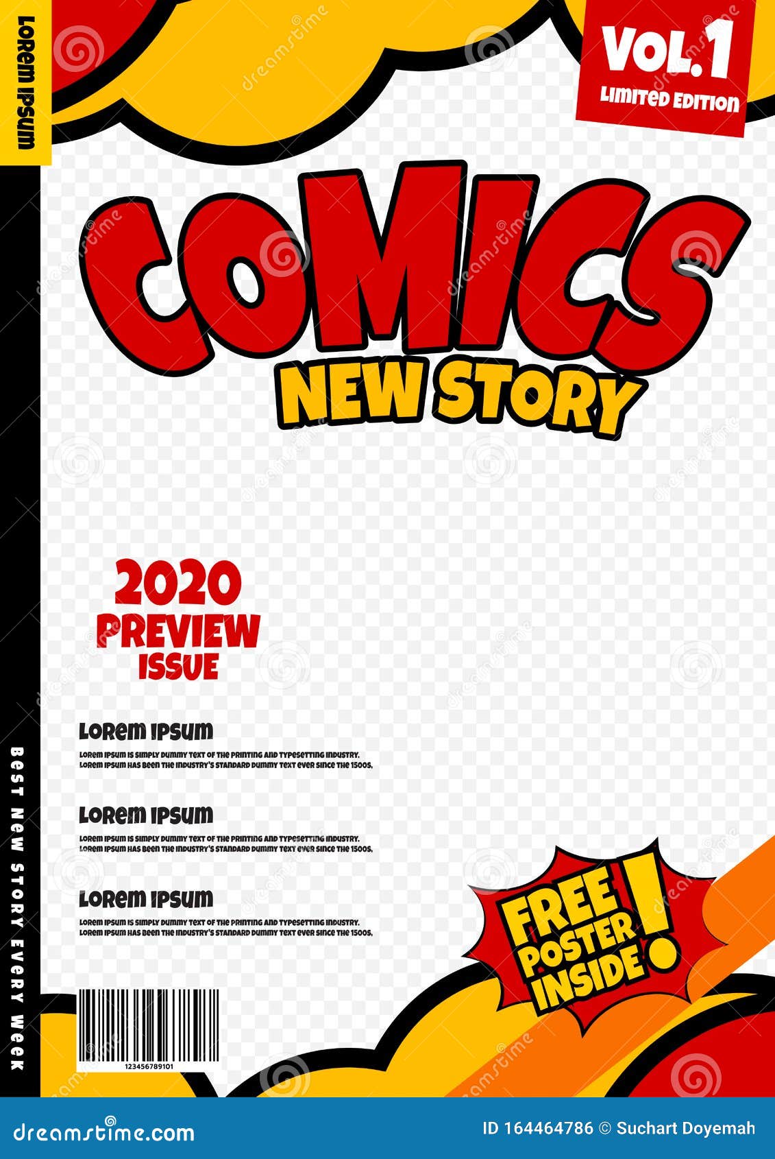 Comic Book Page Template Design. Magazine Cover Stock Vector ...