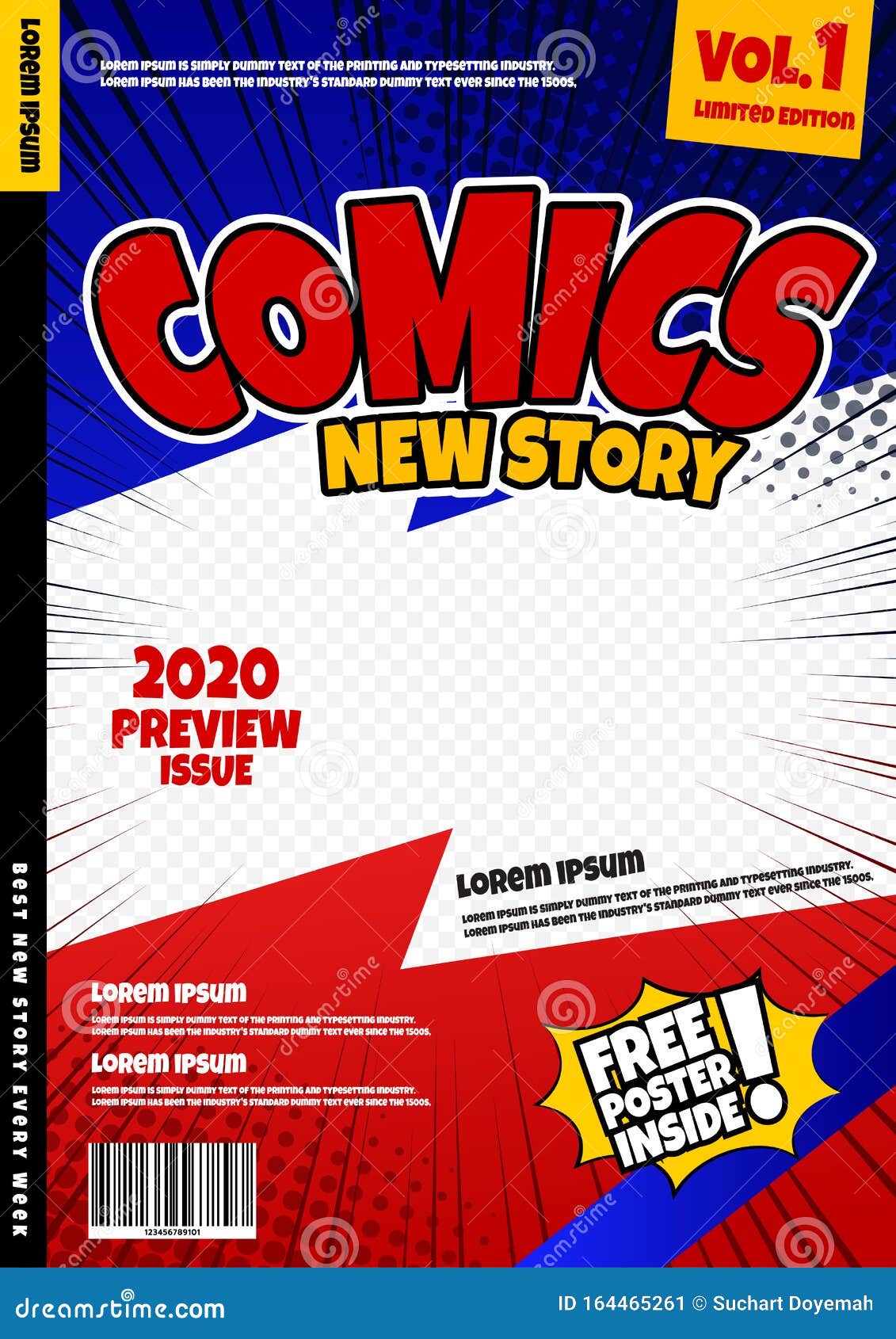 Comic Book Page Template Design. Magazine Cover Stock Vector ...