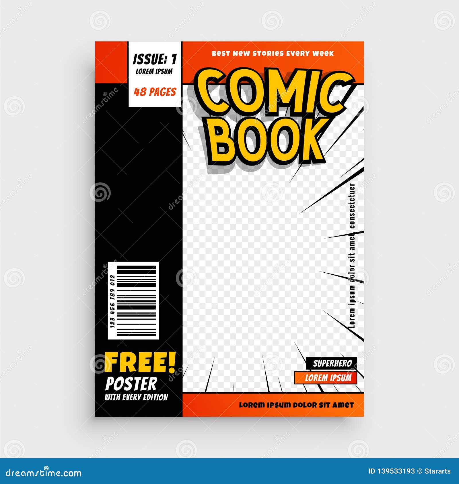 Comic Magazine Front Cover Page Design Cartoon Vector | CartoonDealer ...