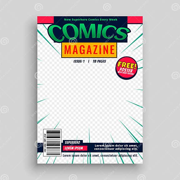 Comic Magazine Book Front Page Template Design Stock Vector ...