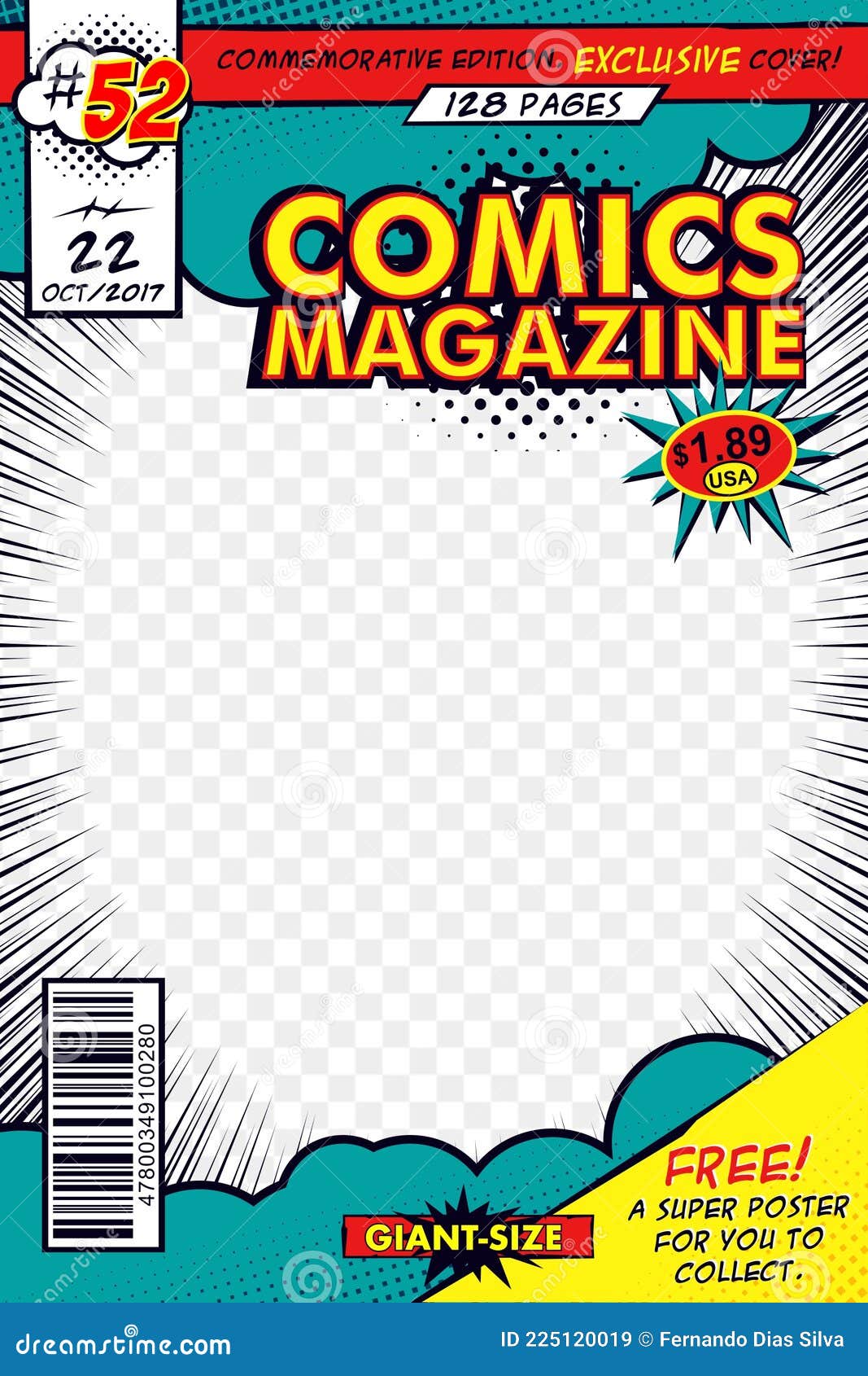 Comic Magazine Cover. Vector Art with Comic Concept. Stock Vector ...