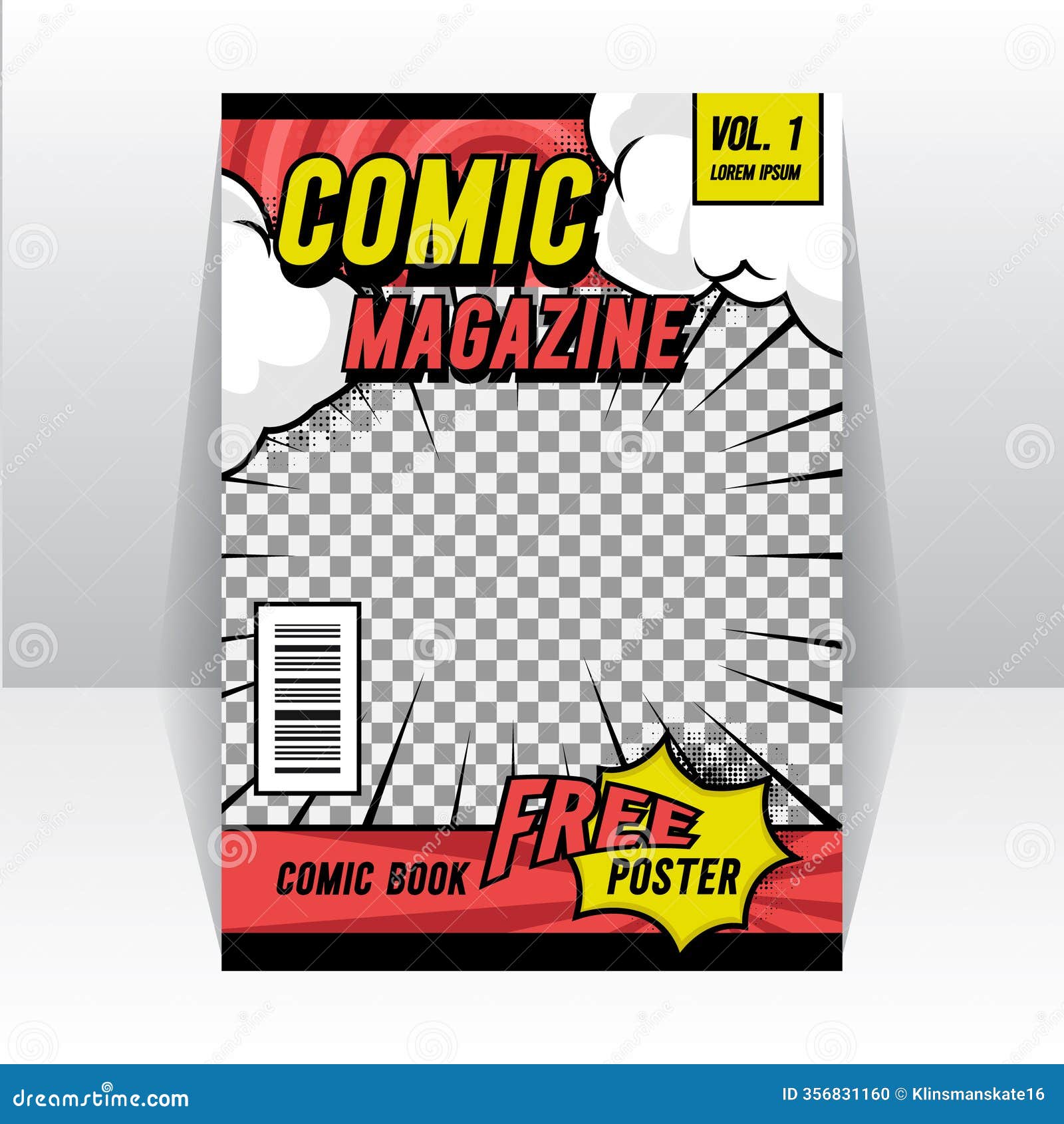 Comic Magazine Front Page Layout Background Template Concept Stock ...